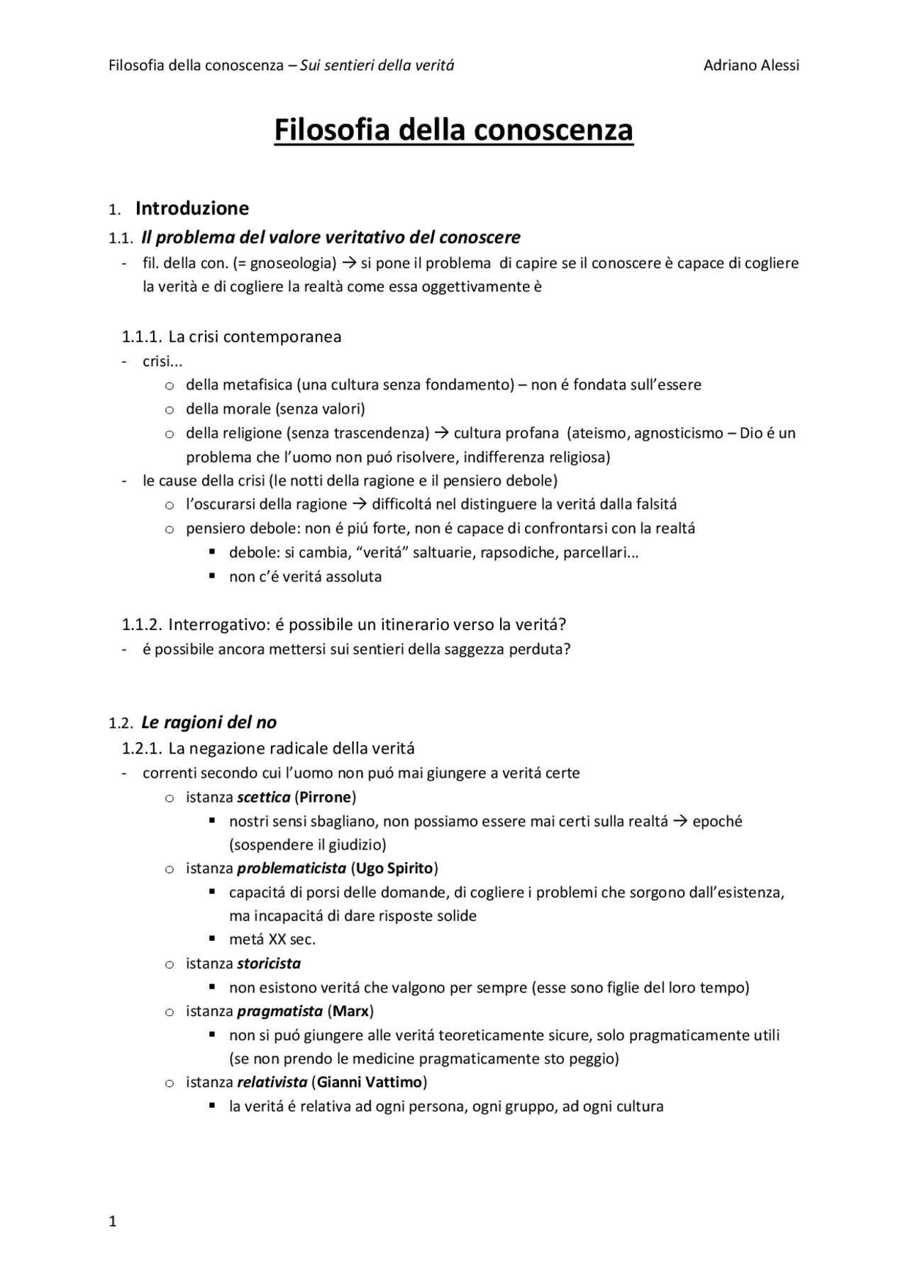 Sui Sentieri Della Verità Docsity