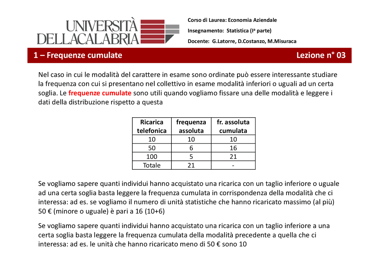 Statistica Distribuzioni Docsity