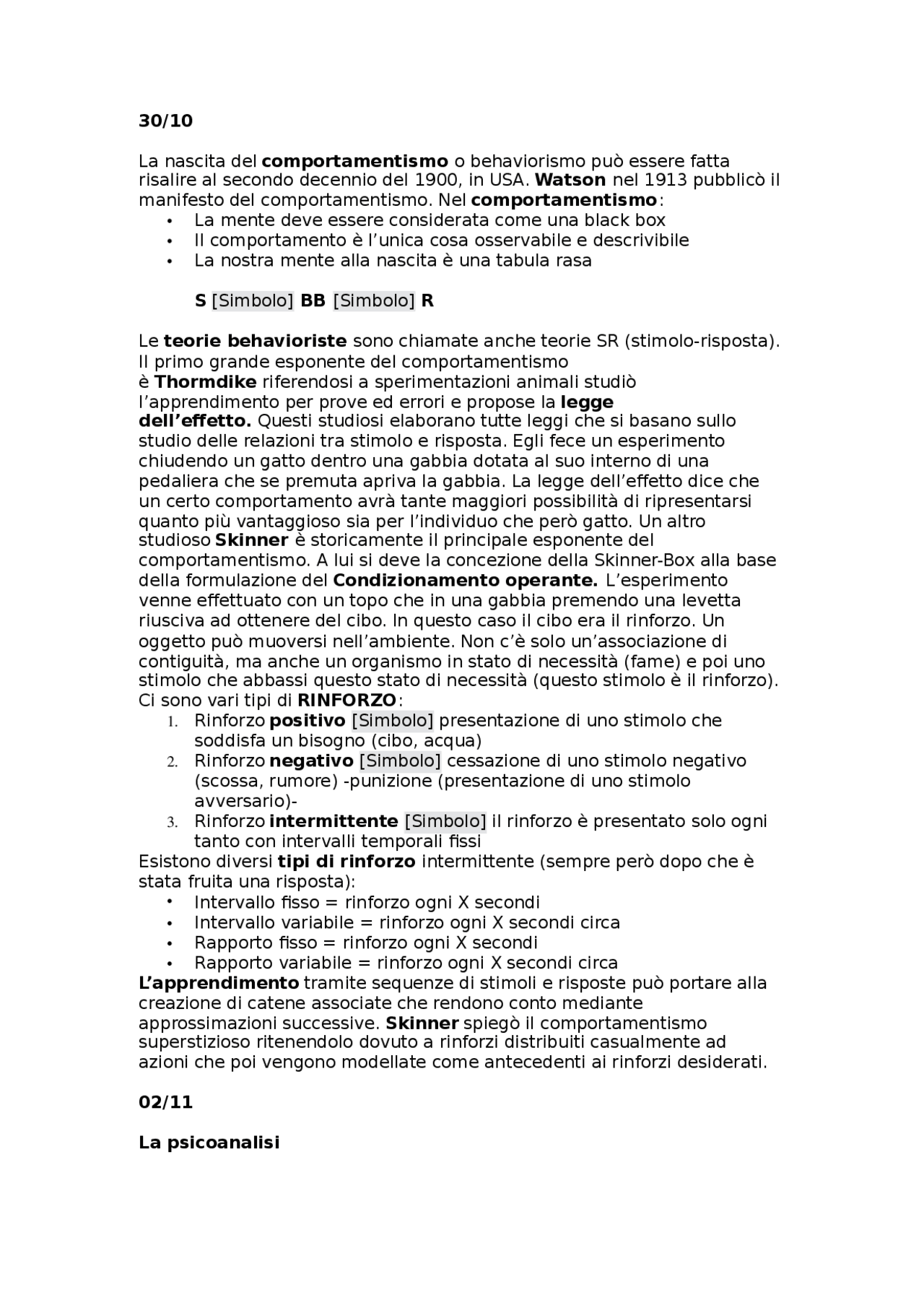 Lezioni Di Psicologia Cognitiva Docsity