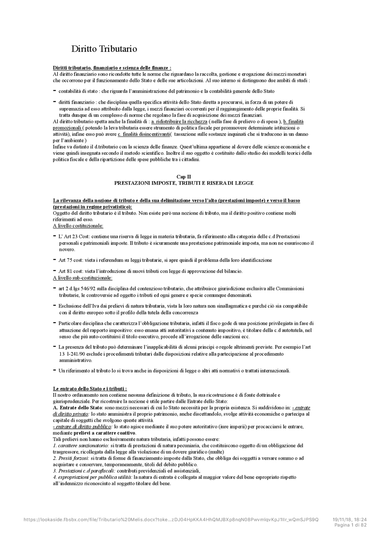 Riassunti Di Diritto Tributario Docsity