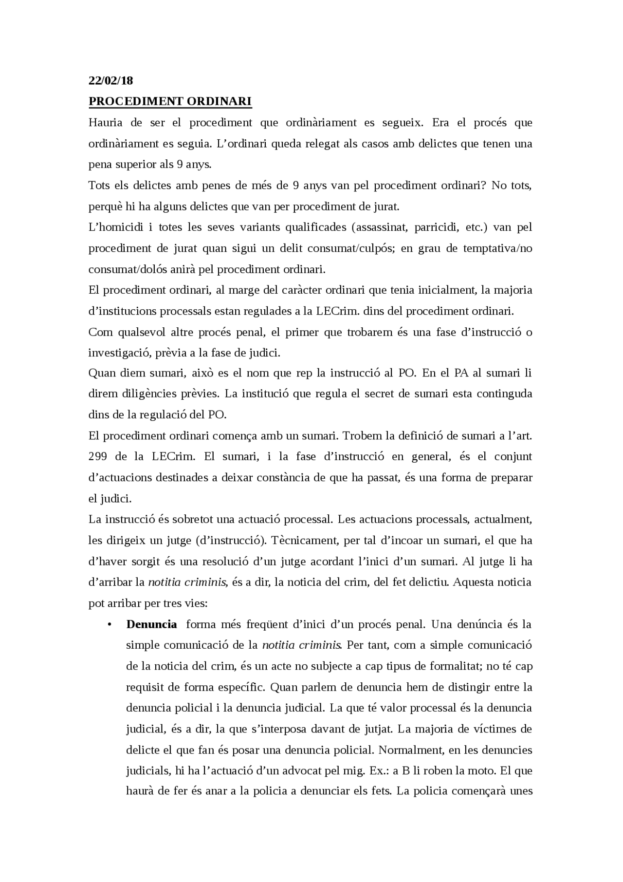 Dret Processal Penal - Docsity