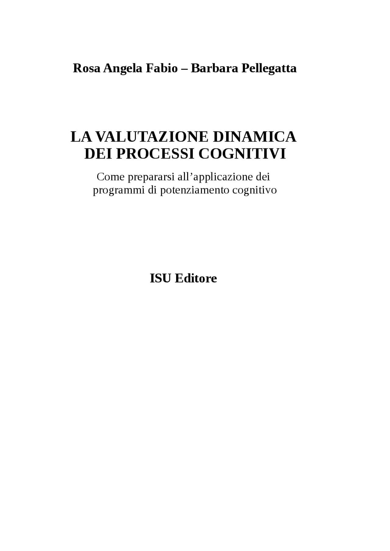 La valutazione dinamica dei processi cognitivi - Docsity