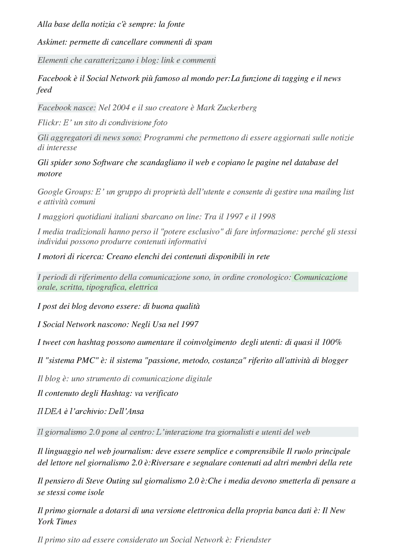 Domande Di Esame Comunicazione Digitale E Social Media Prove Desame