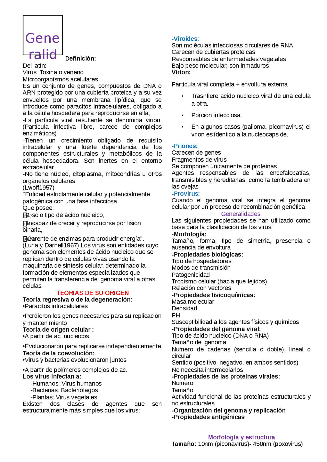 Generalidades De Virus Docsity