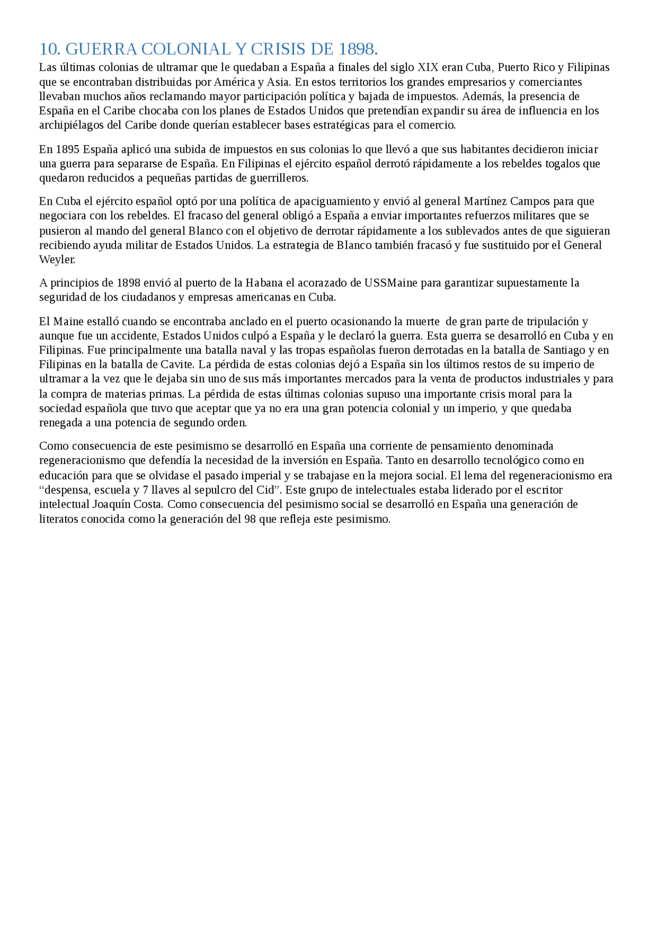 Apuntes Selectividad Historia Siglo Xix Docsity