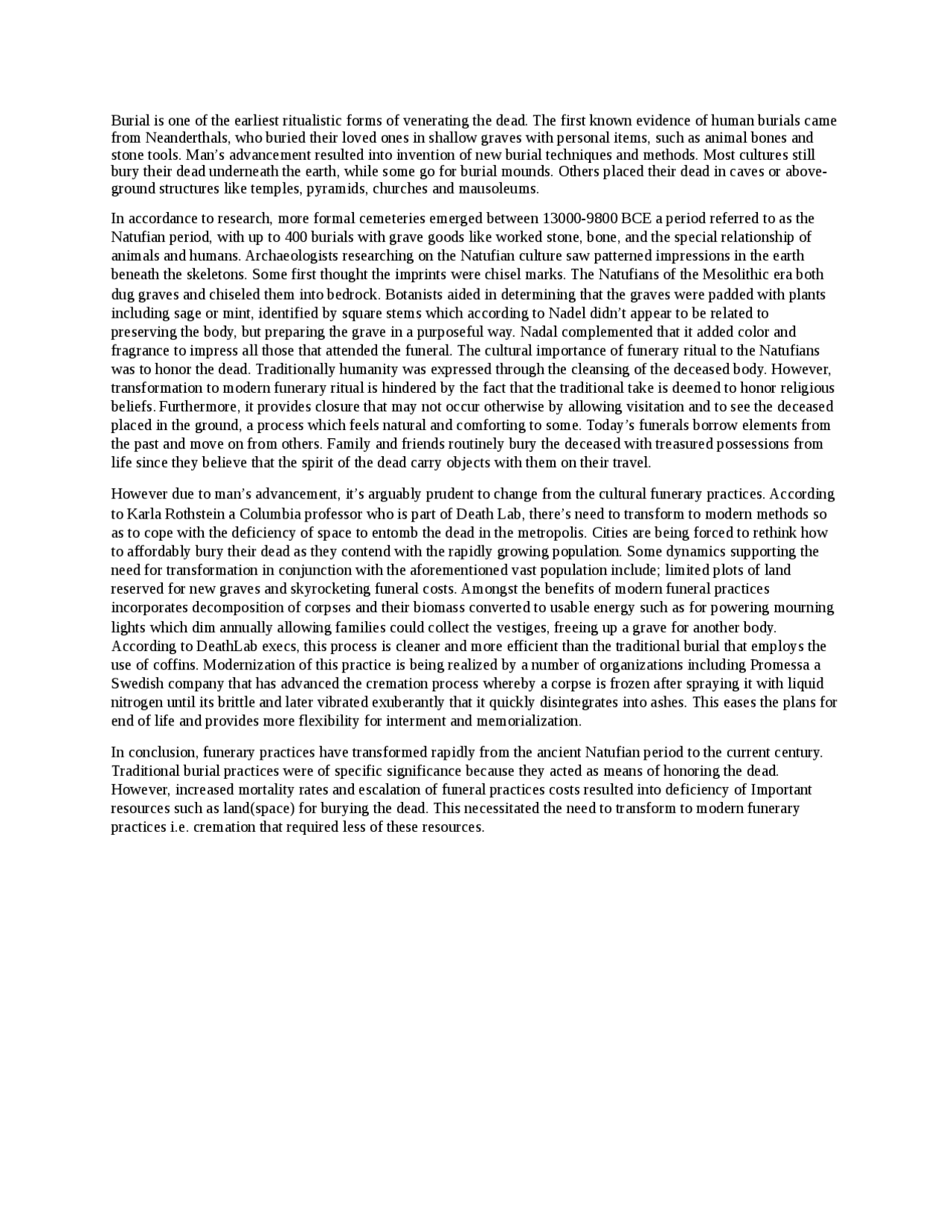 Natufian culture concerning death - Docsity