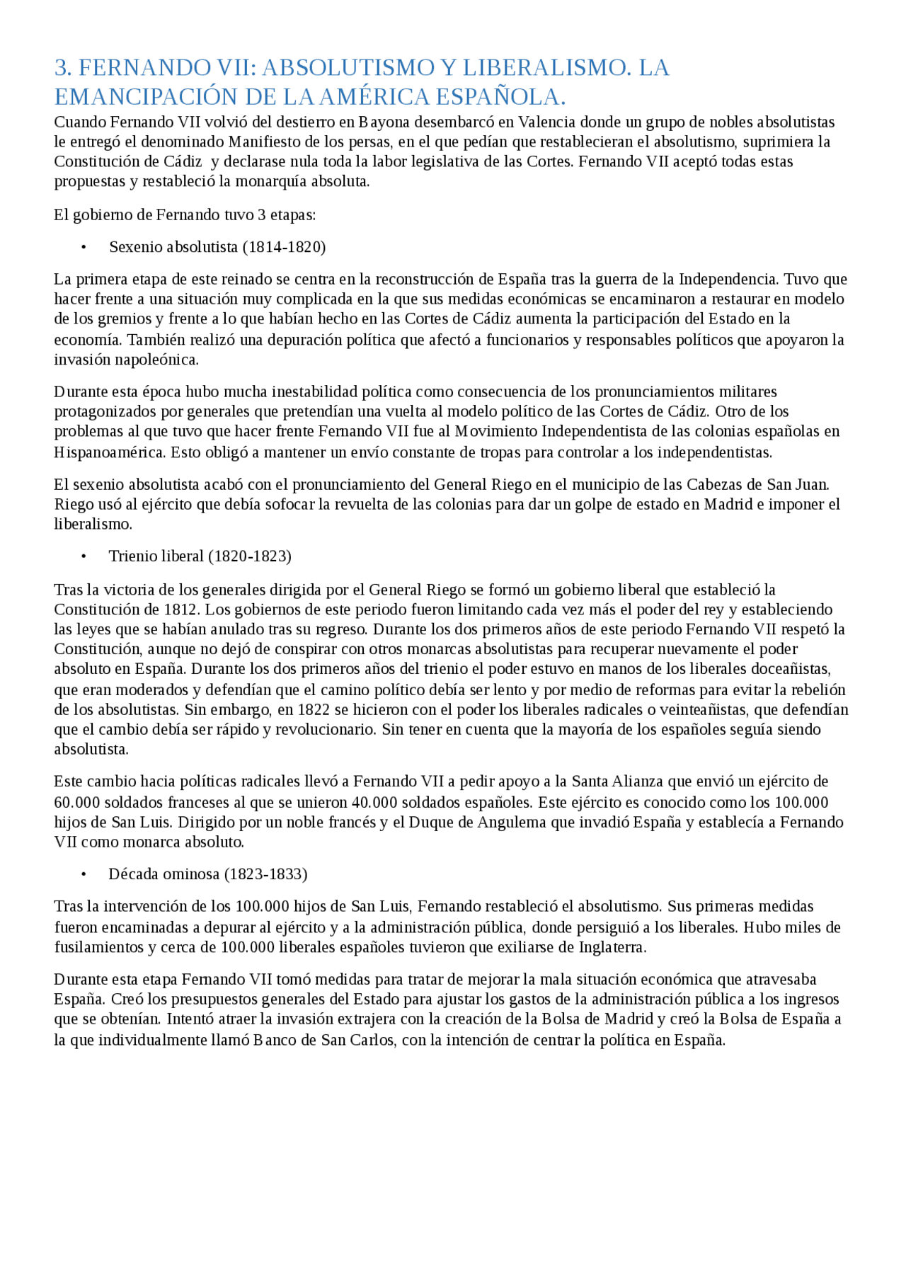 Apuntes Selectividad Historia Siglo Xix Exámenes Selectividad De