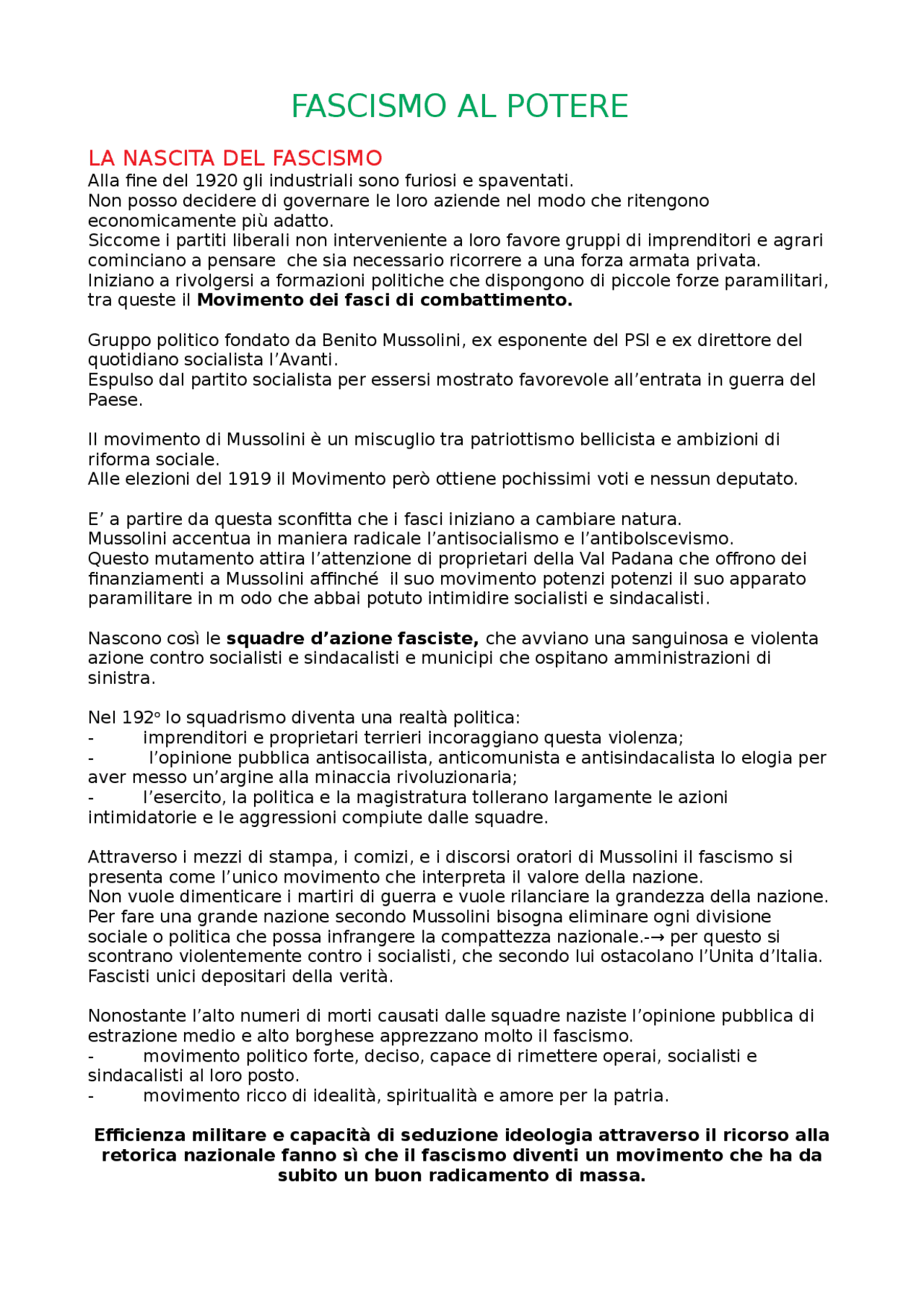 Il Fascismo Docsity