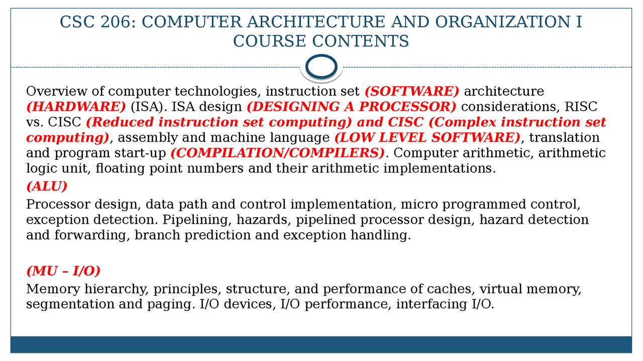 Computer Organization And Architecture Lecture Notes Computer Networks Docsity