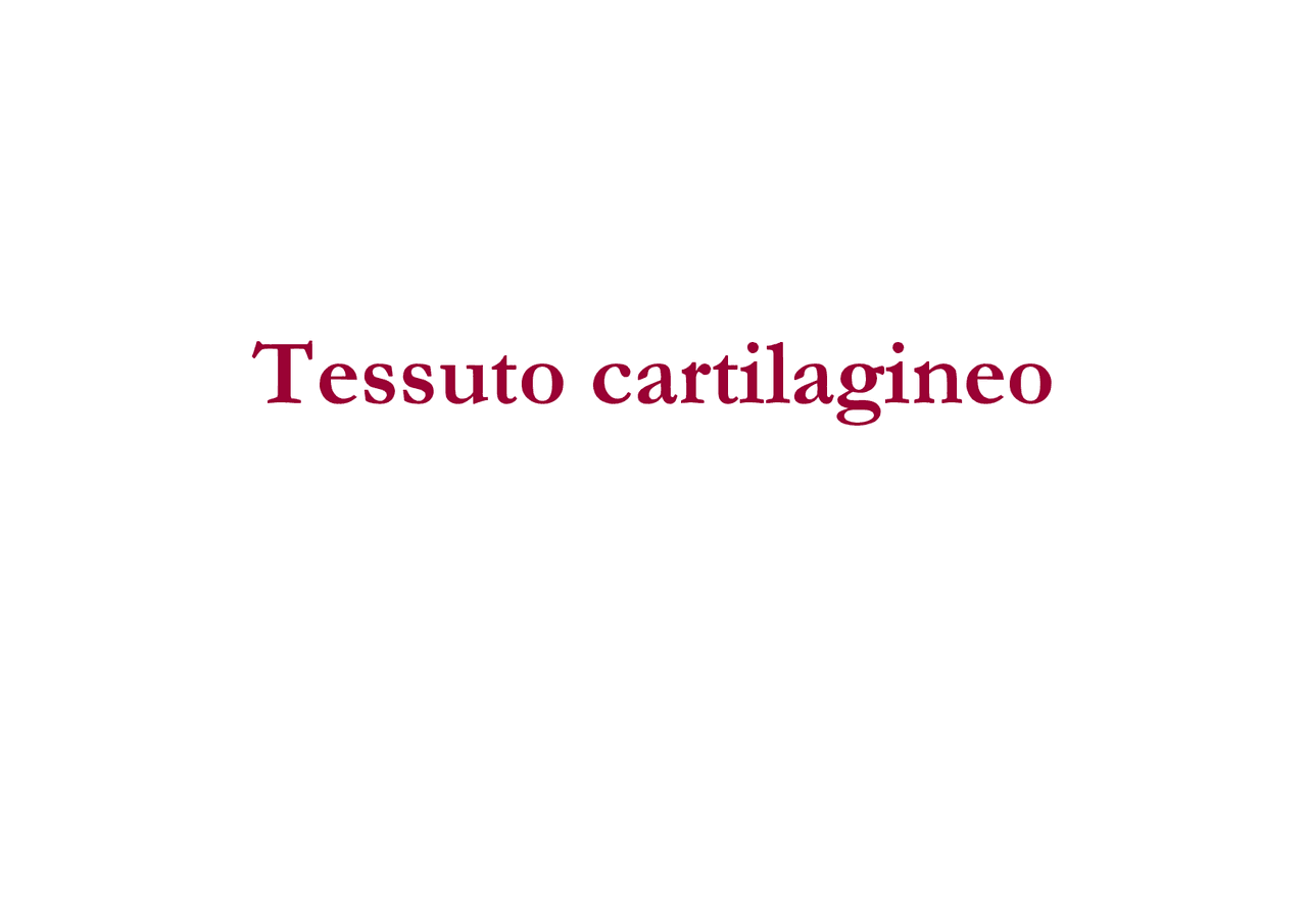 Dispense Su Cartilagine Istologia Docsity