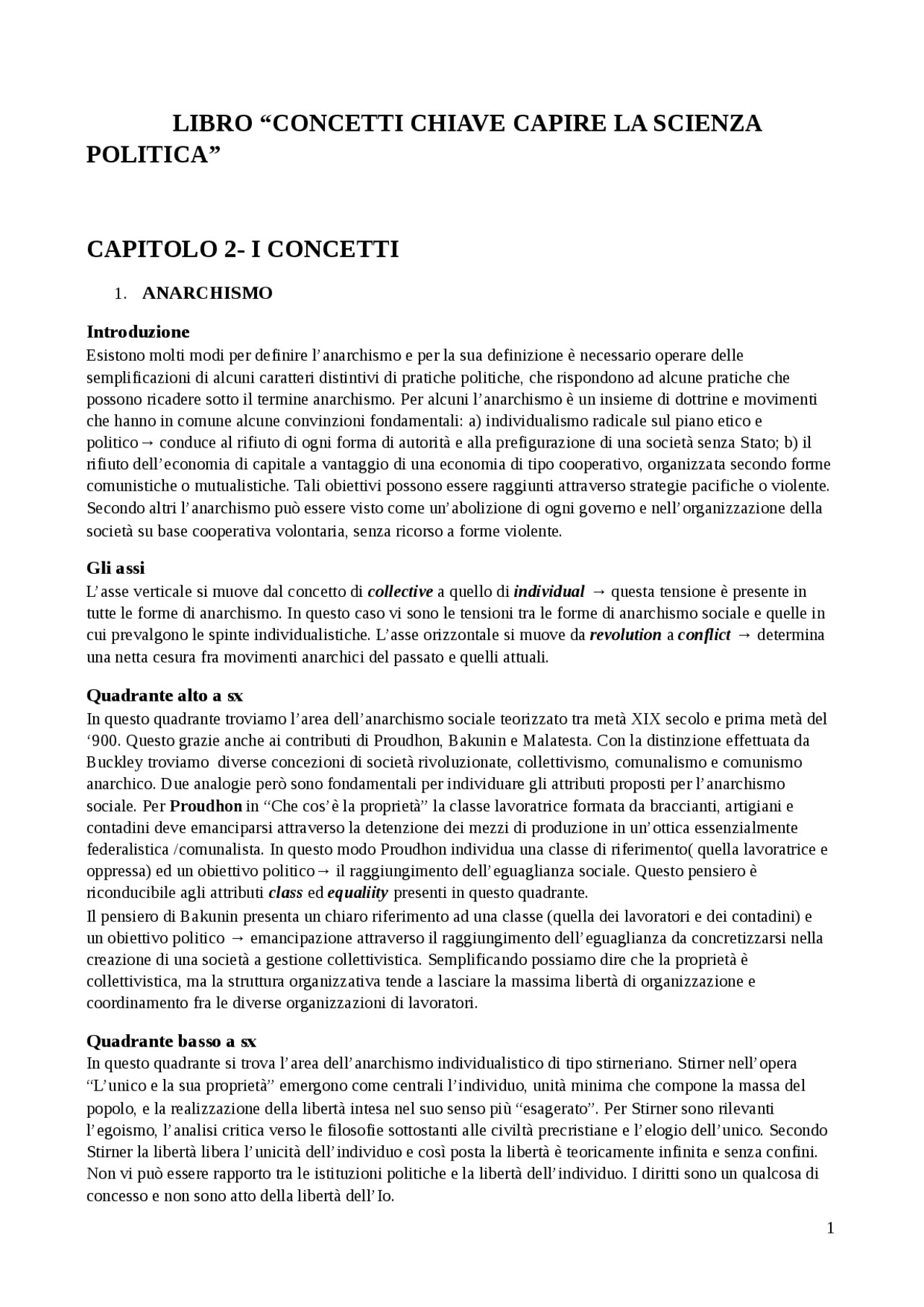 Concetti Chiave Capire La Scienza Politica Docsity