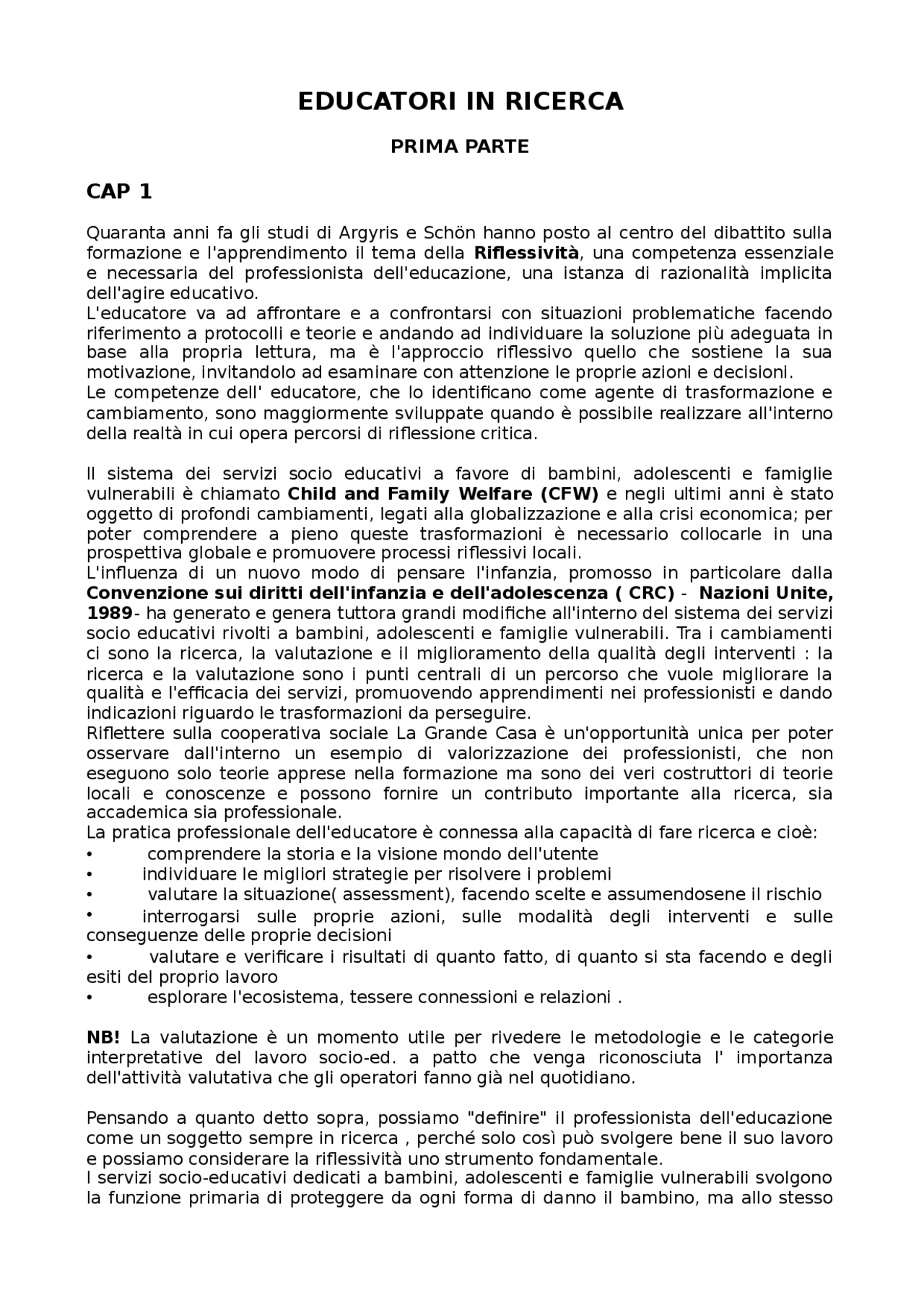 Educatori In Ricerca Docsity
