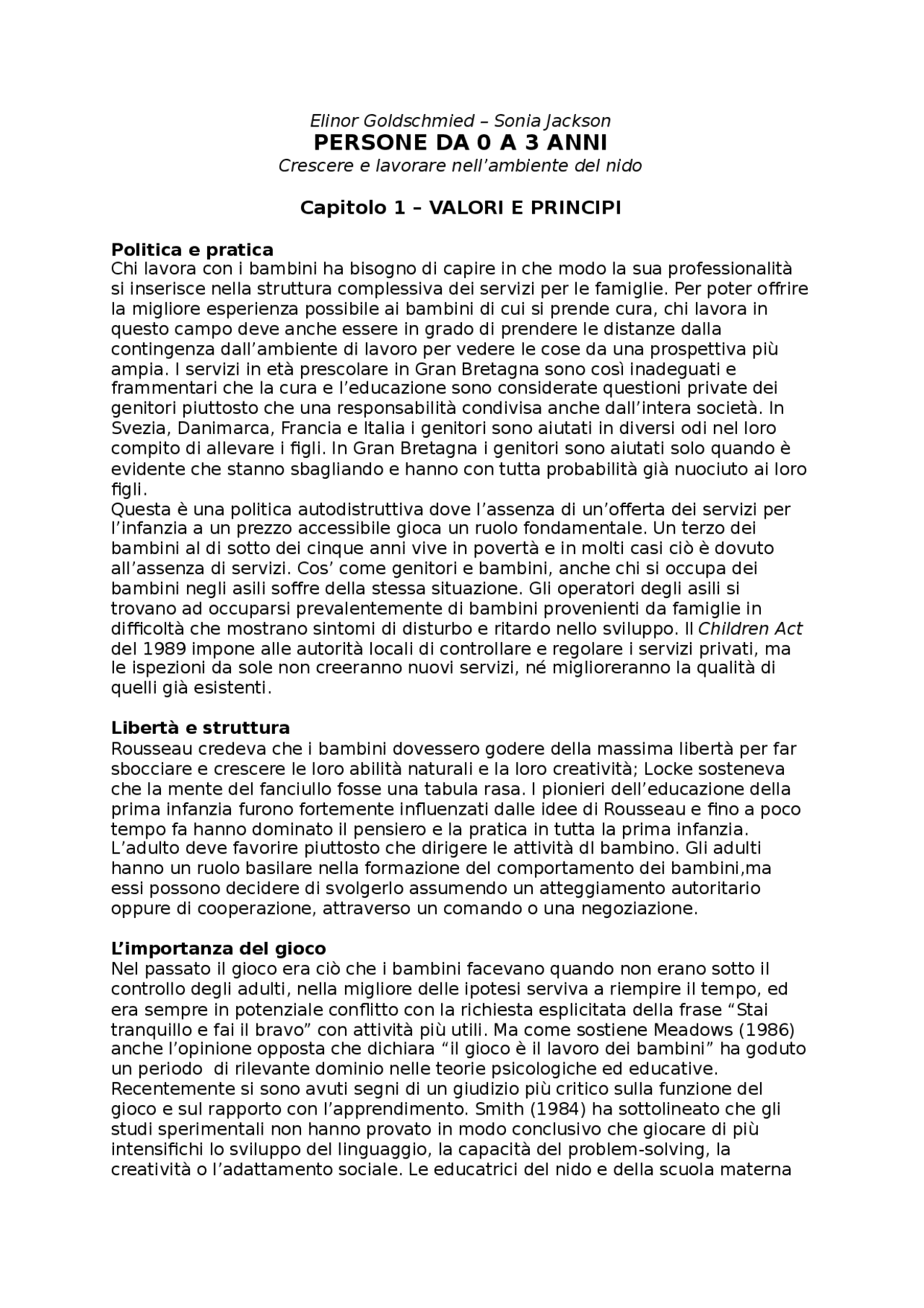 Persone Da 0 A 3 Anni Docsity