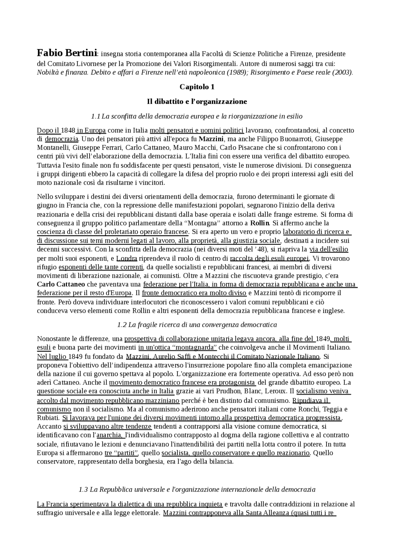 Riassunto del libro "La democrazia europea e il laboratorio risorgimentale italiano (1848-1860 ...