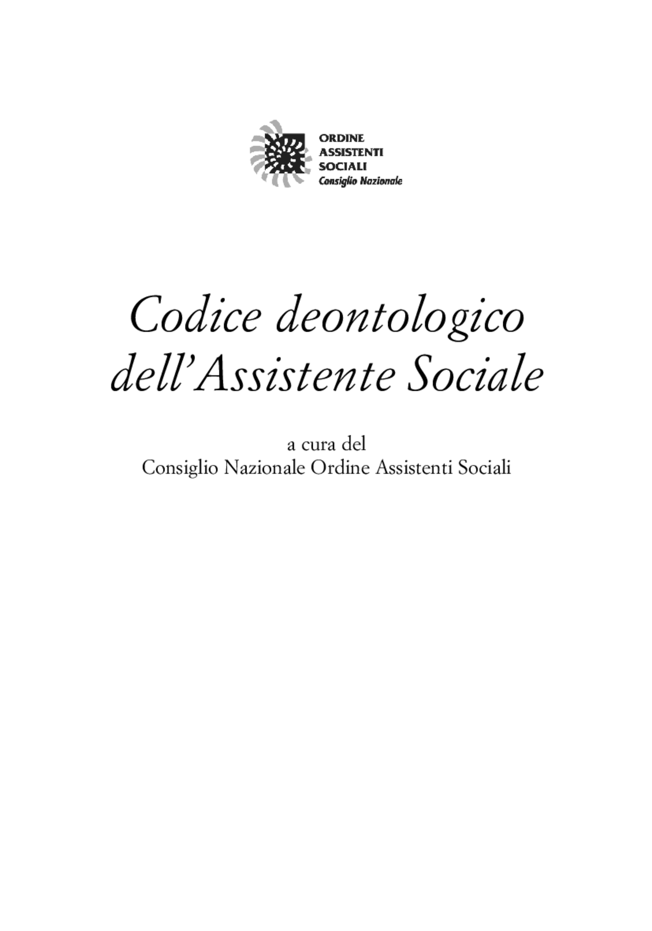 Codice Deontologico Dellassistente Sociale Docsity