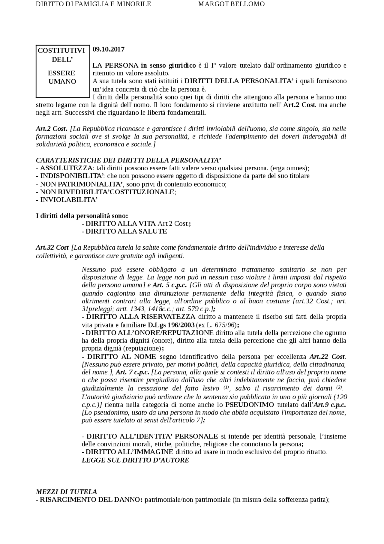 Diritto Di Famiglia E Minorile Sesta Docsity