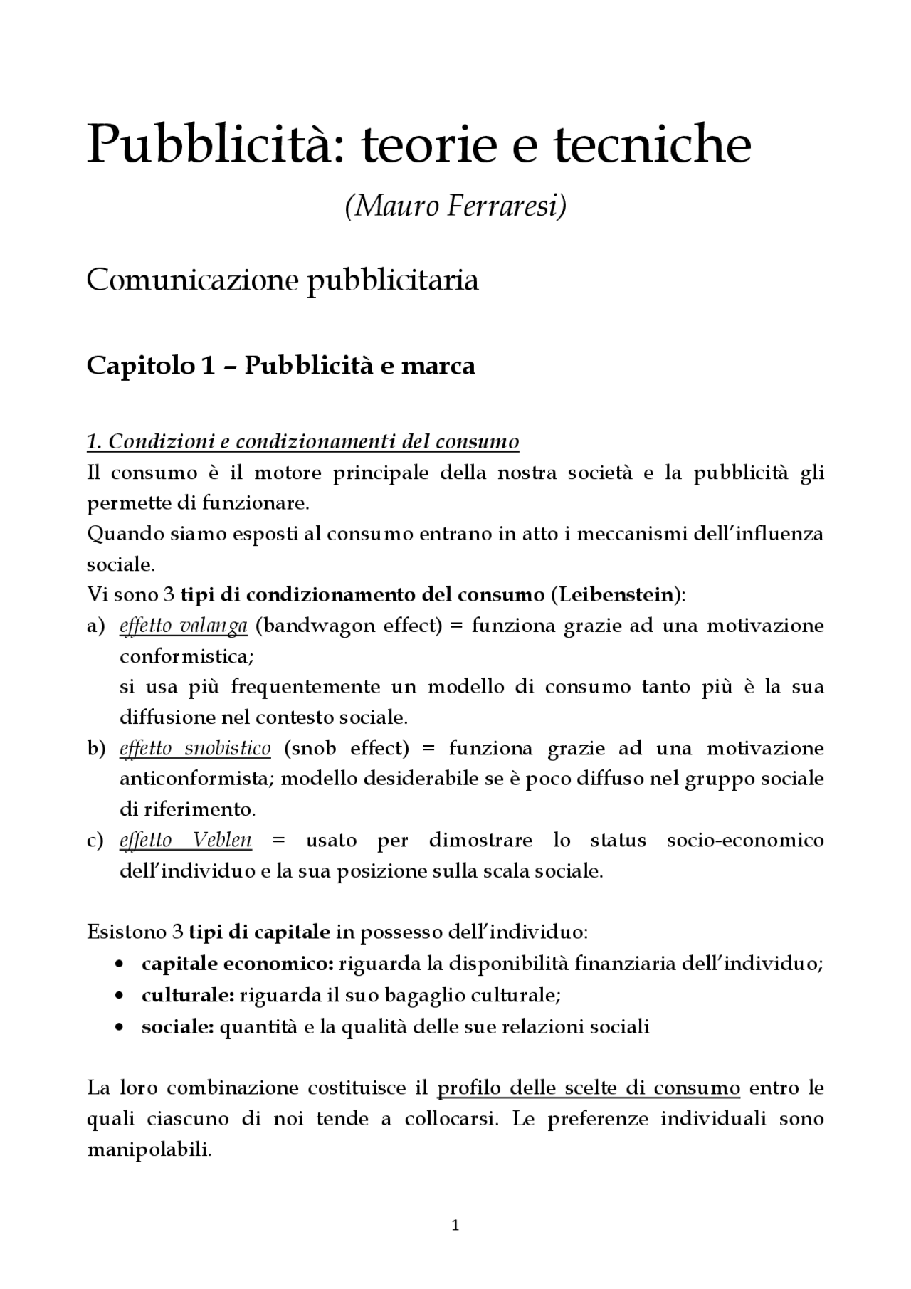 Pubblicità Teorie E Tecniche Docsity