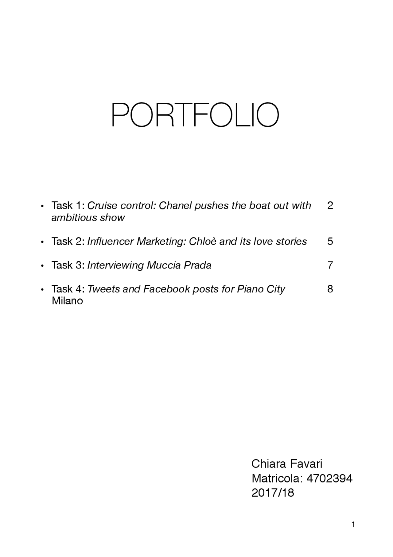 Esempio Portfolio Esame Di Inglese Per La Comunicazione Docsity