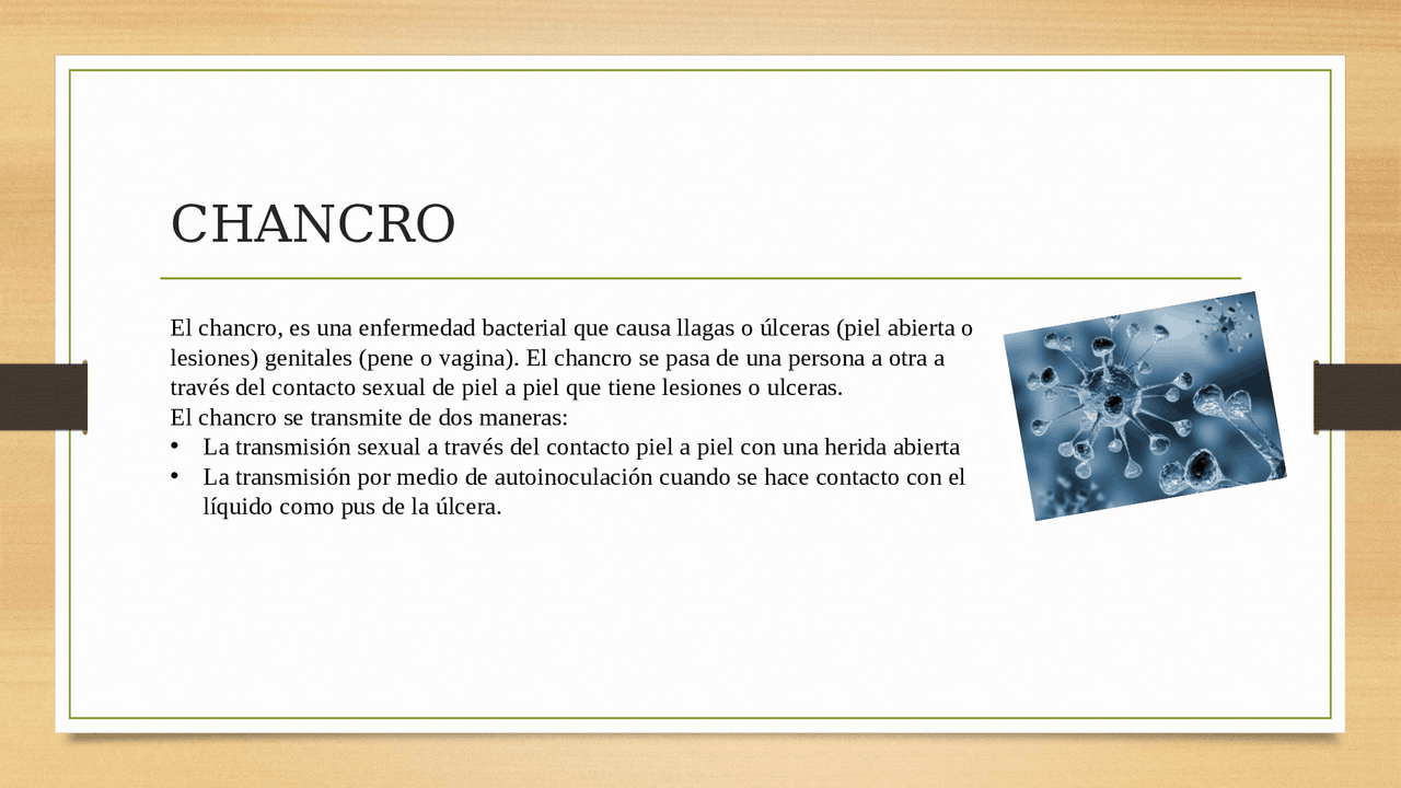 ETS: EL CHANCRO DEFINICION - Docsity