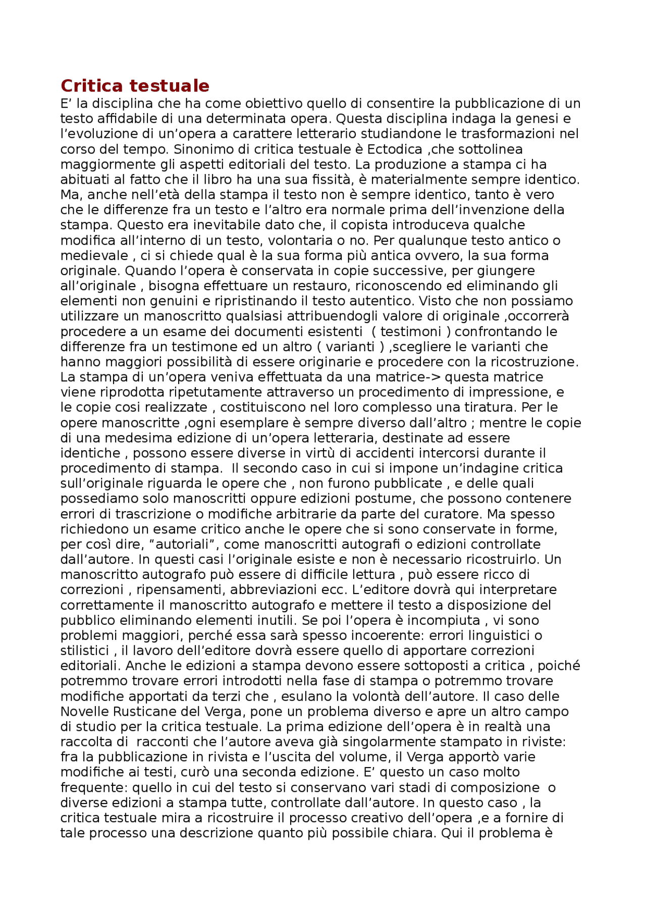 Paolo Chiesa Elementi Di Critica Testuale Docsity