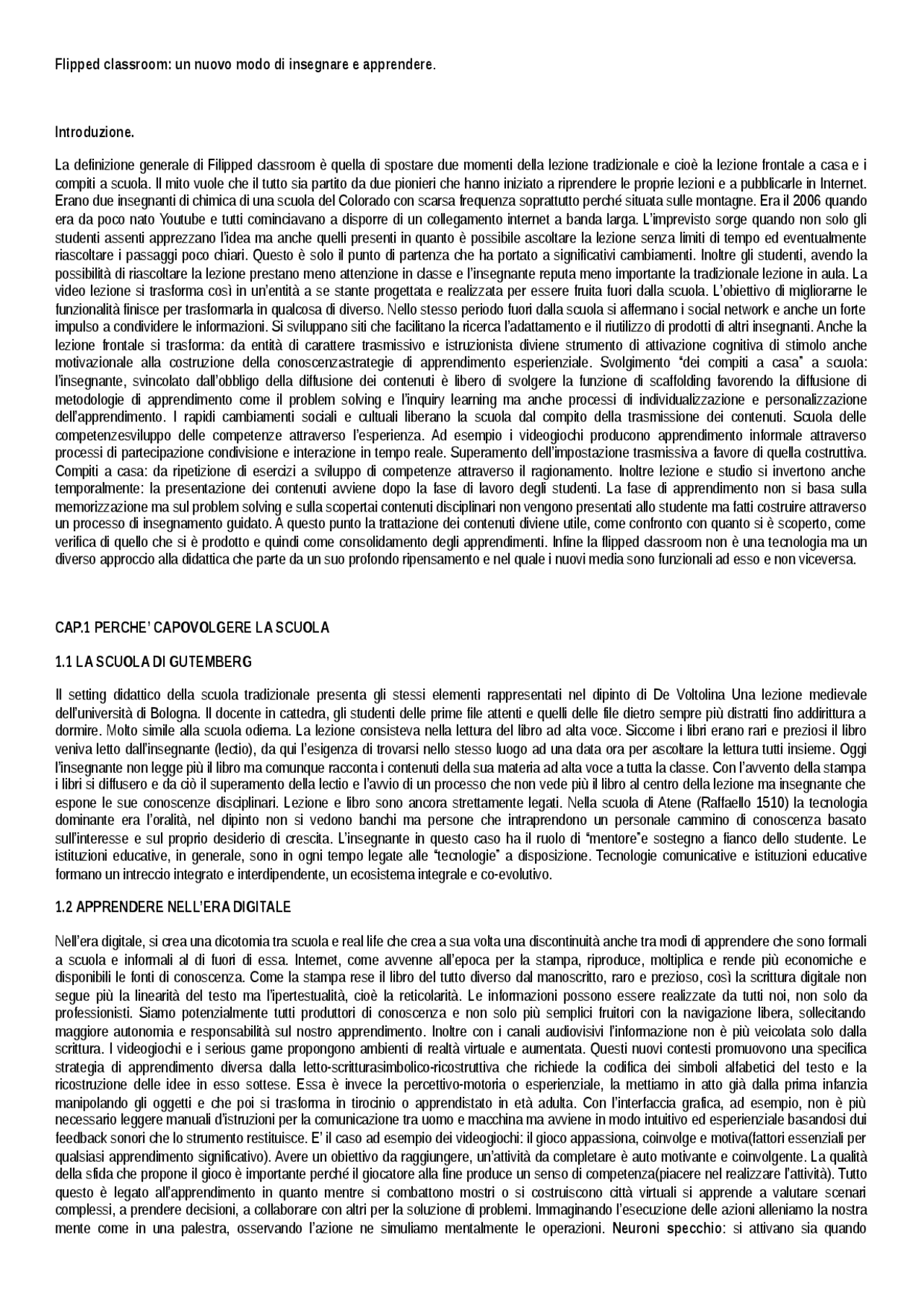 Flipped Classroom Un Nuovo Modo Di Insegnare E Apprendere Docsity