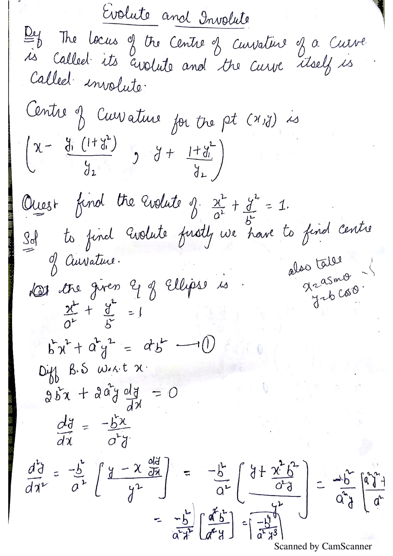 Evolute and involute - Docsity