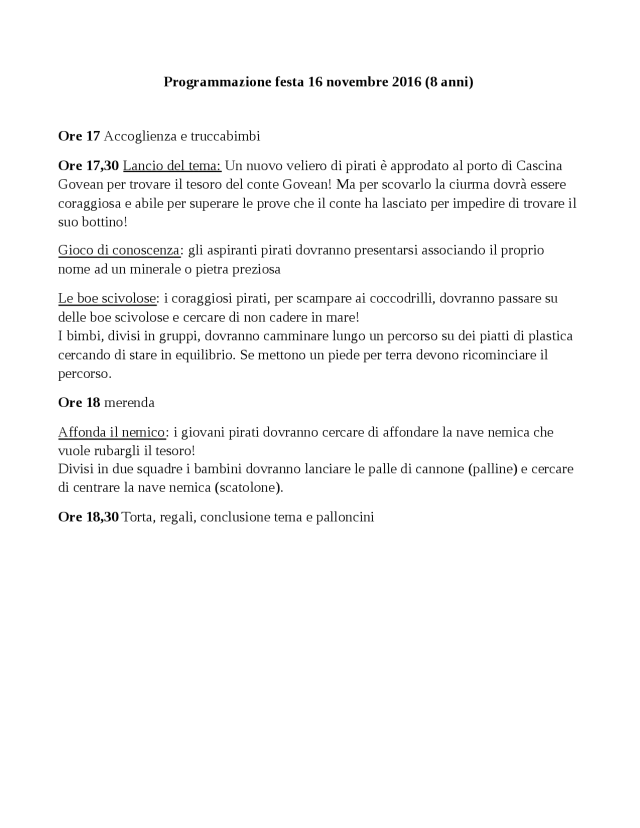 Programmazione Attività Ludica Docsity