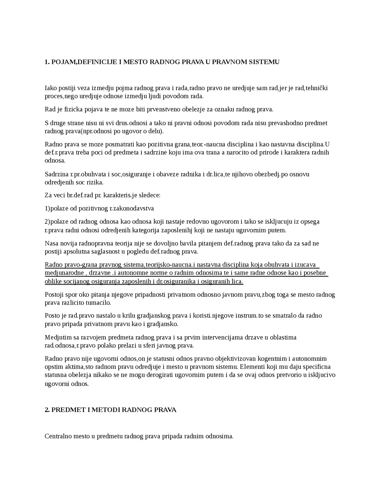 Radno Pravo Skripta Iz Radnog Prava Rezime Predlog Radno Pravo