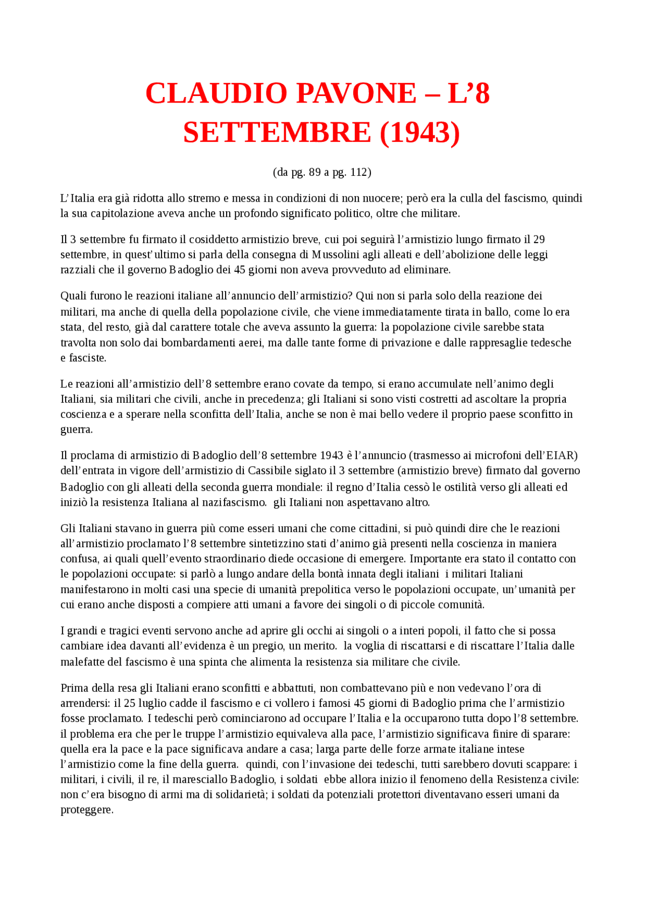 Riassunti Primo Anno Secondo Semestre Docsity