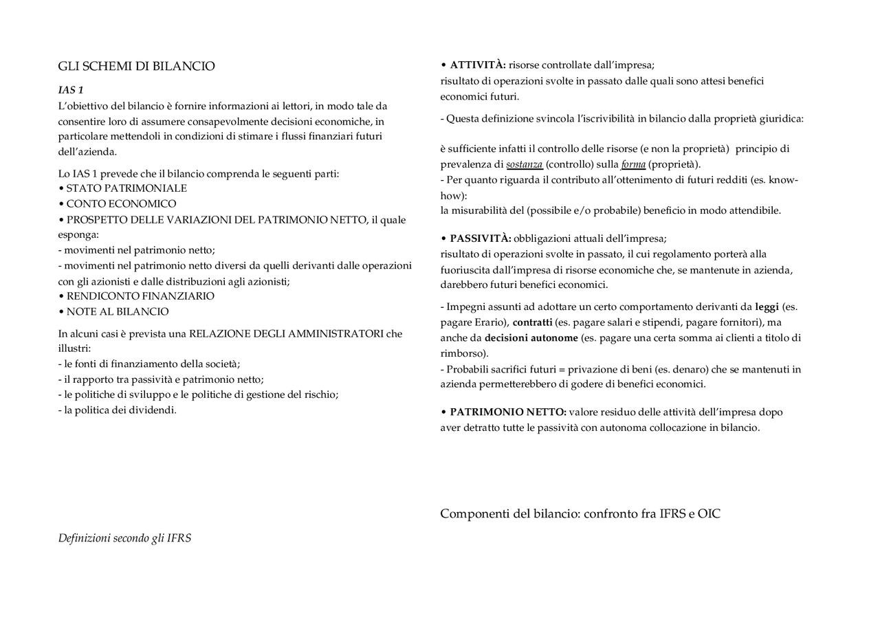Appunti Di Contabilità Bilancio E Principi Contabili Docsity