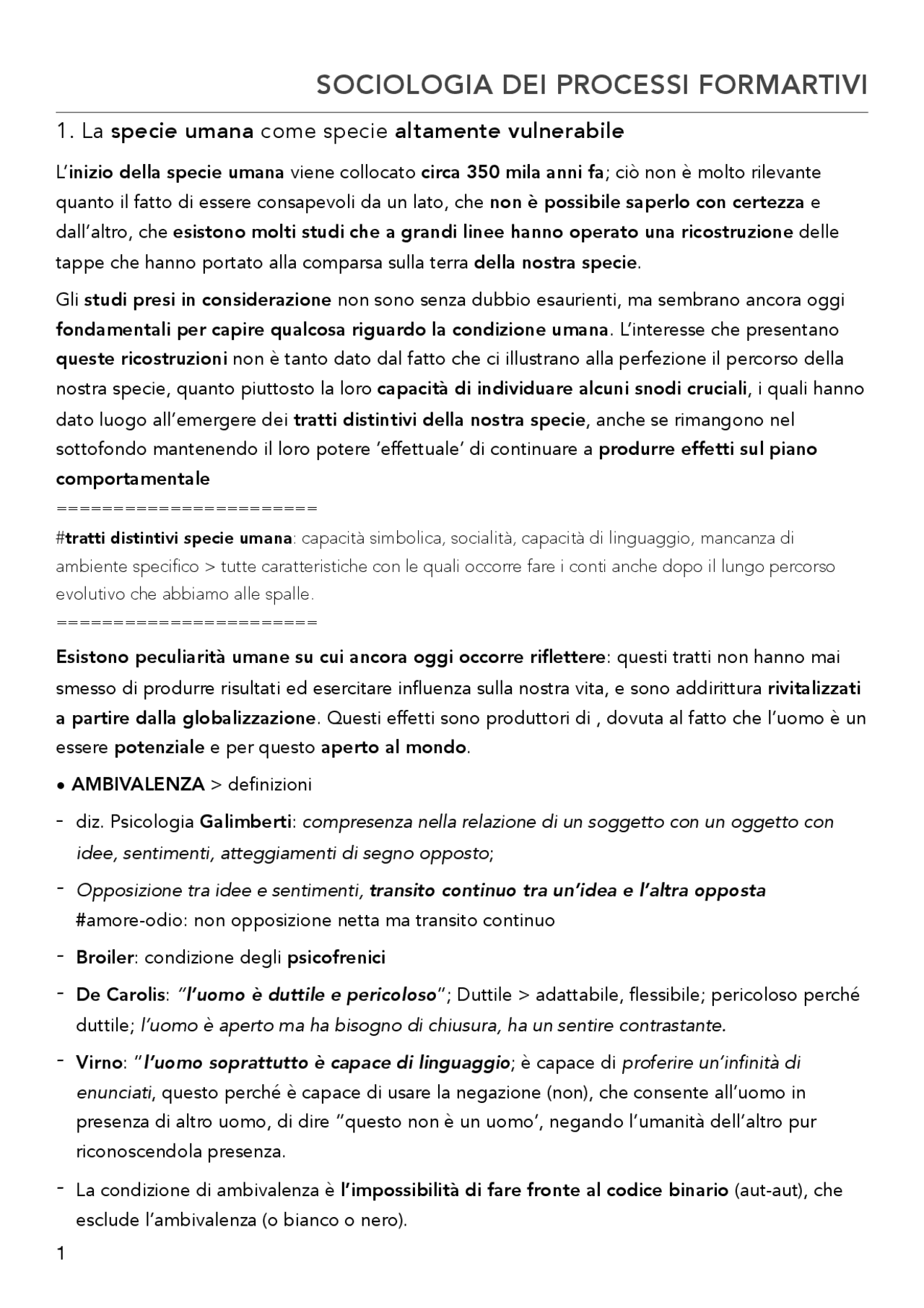 Sociologia Dei Processi Formativi Docsity