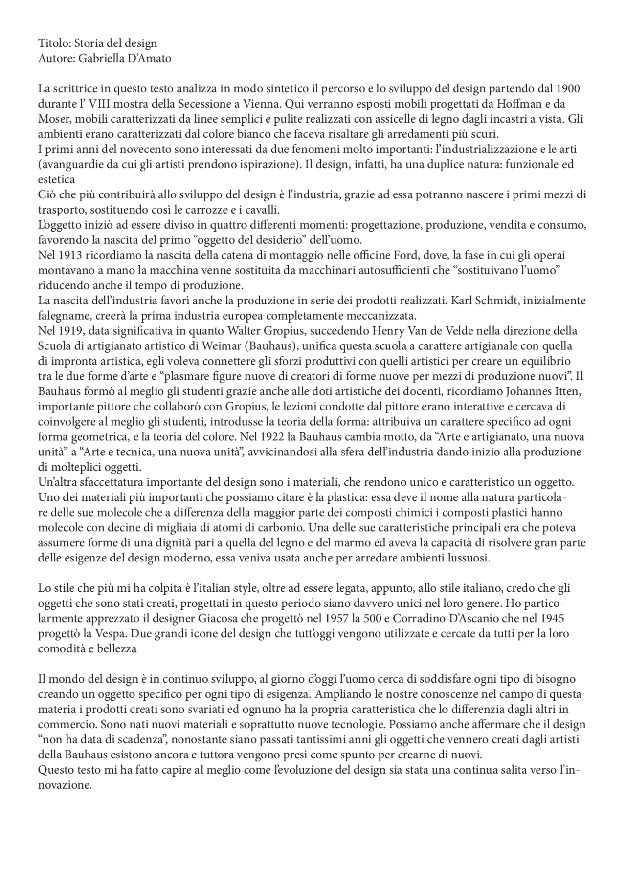 Storia Del Design Riassunto Docsity
