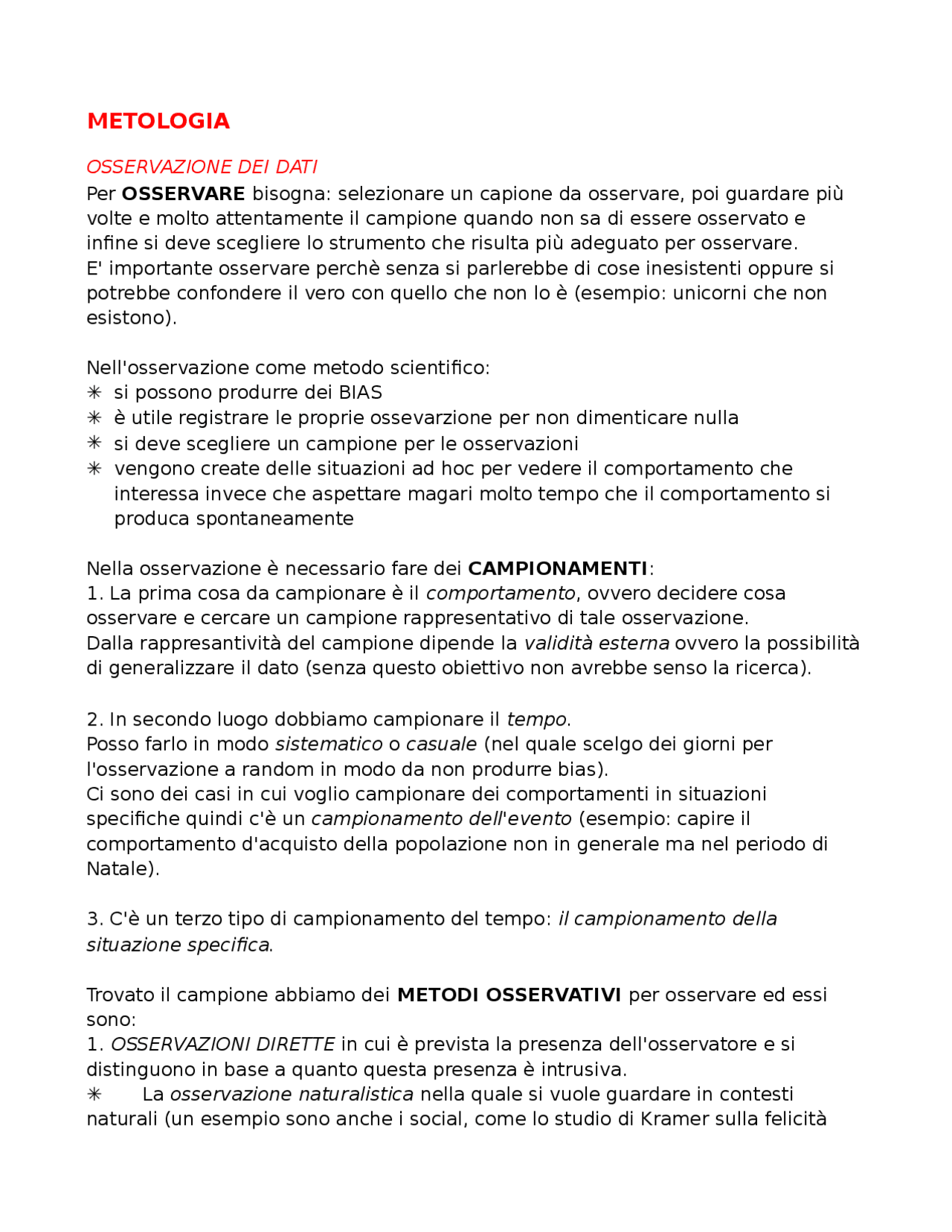 Appunti Di Metodologia Docsity