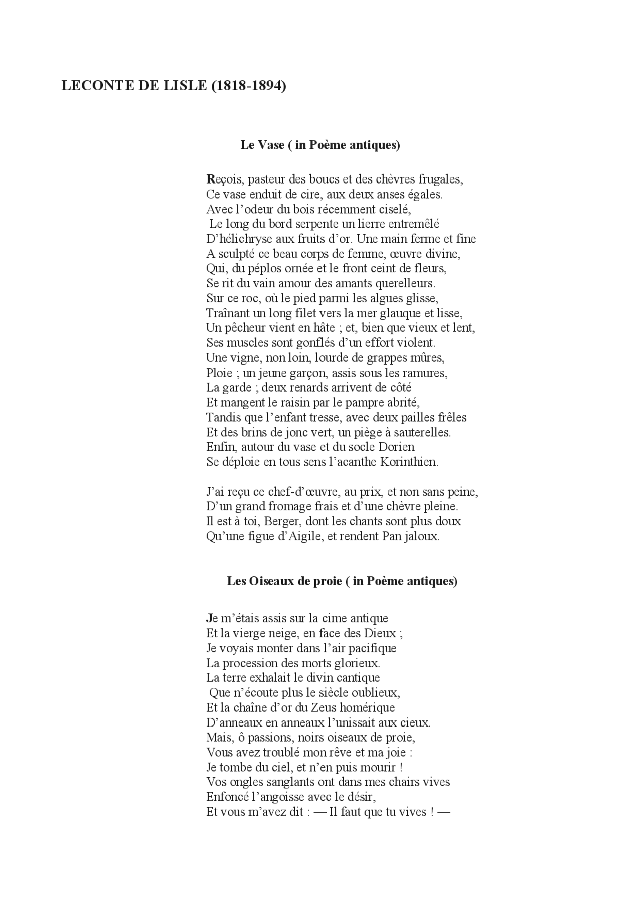 Letteratura Francese Poesie Docsity
