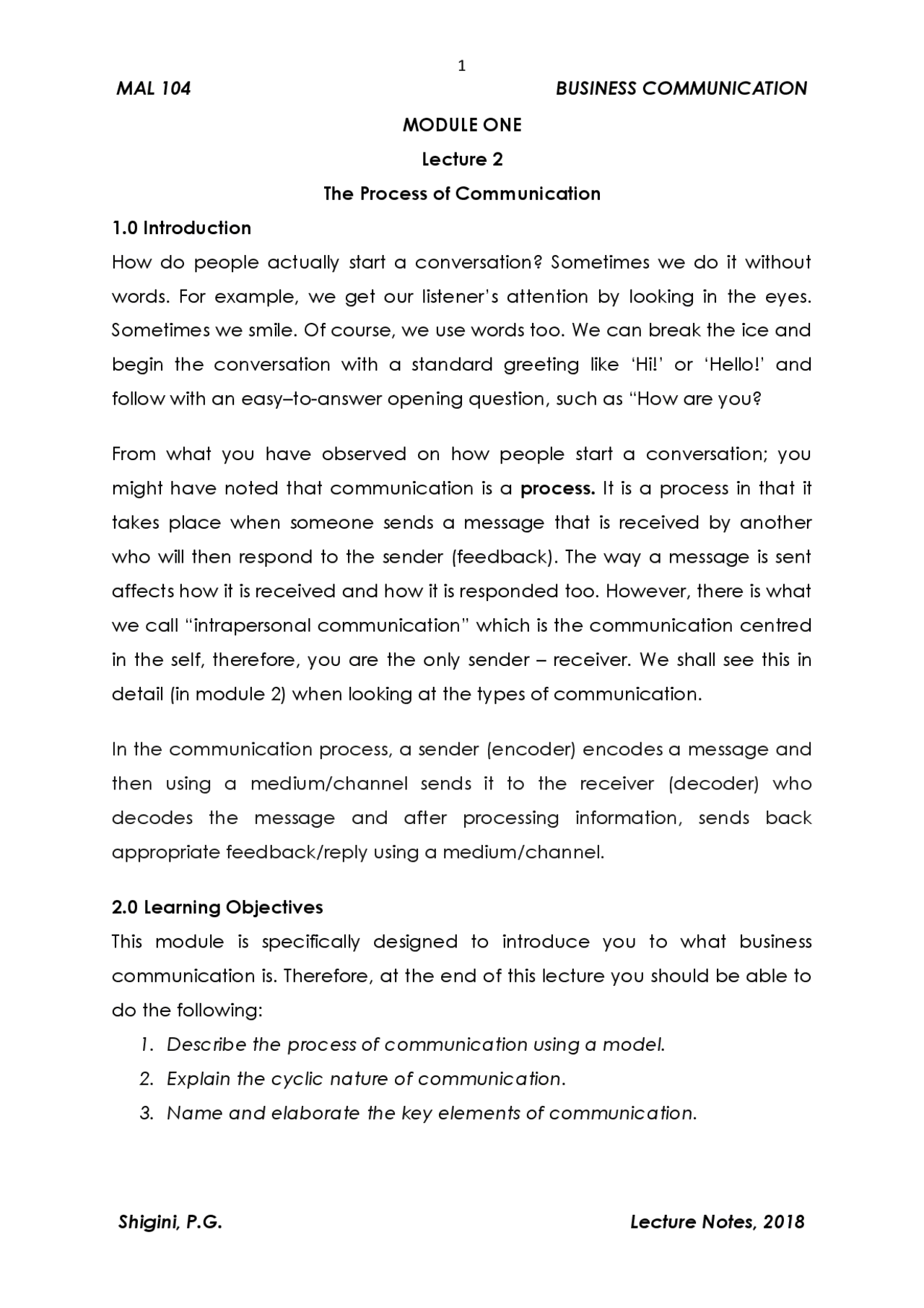 Process Of Communication Docsity