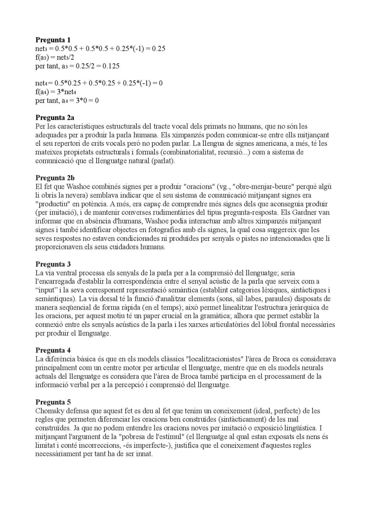 Solució Pac 1 Psicologia Del Llenguatge Docsity