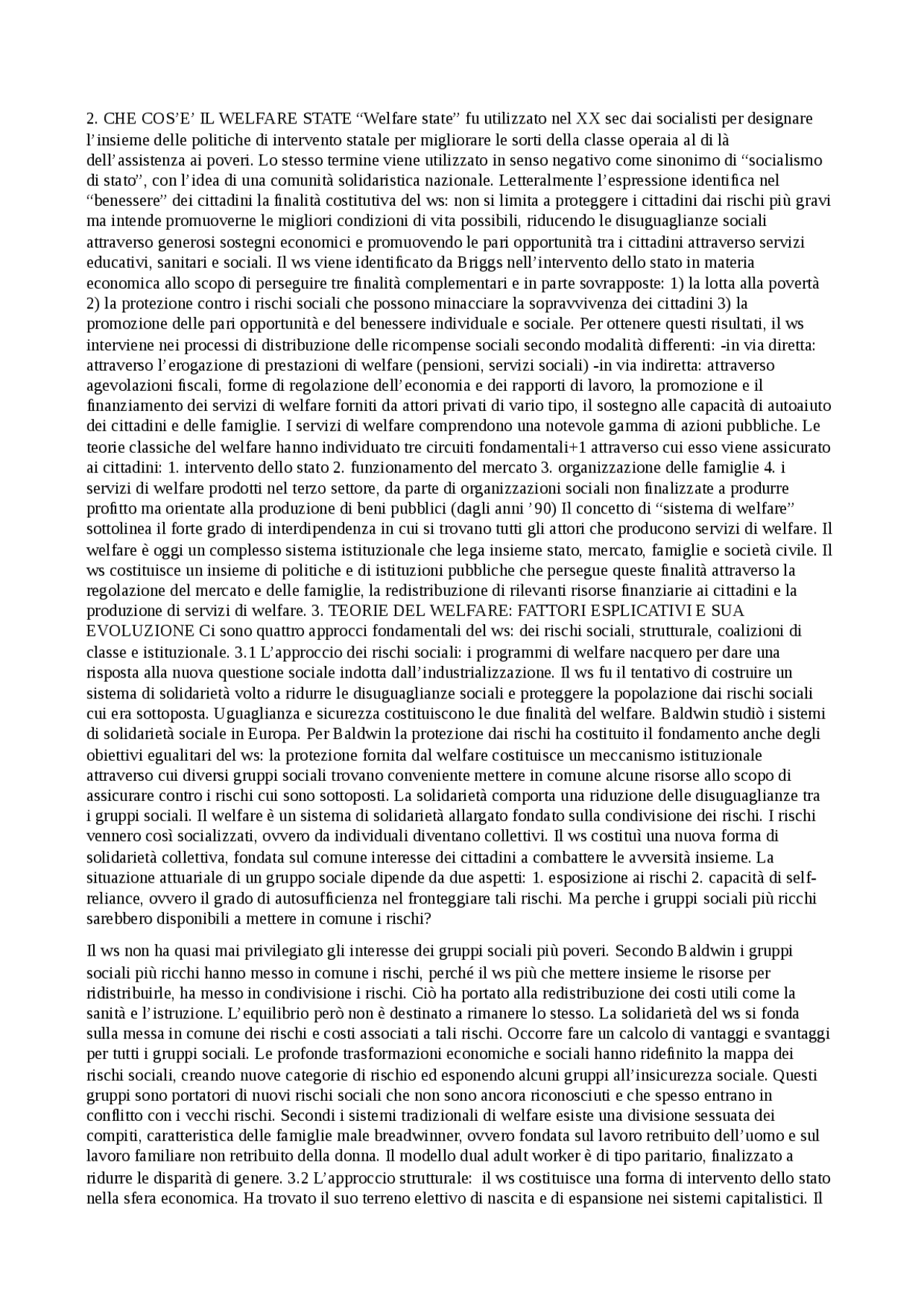 Le Politiche Di Welfare Docsity
