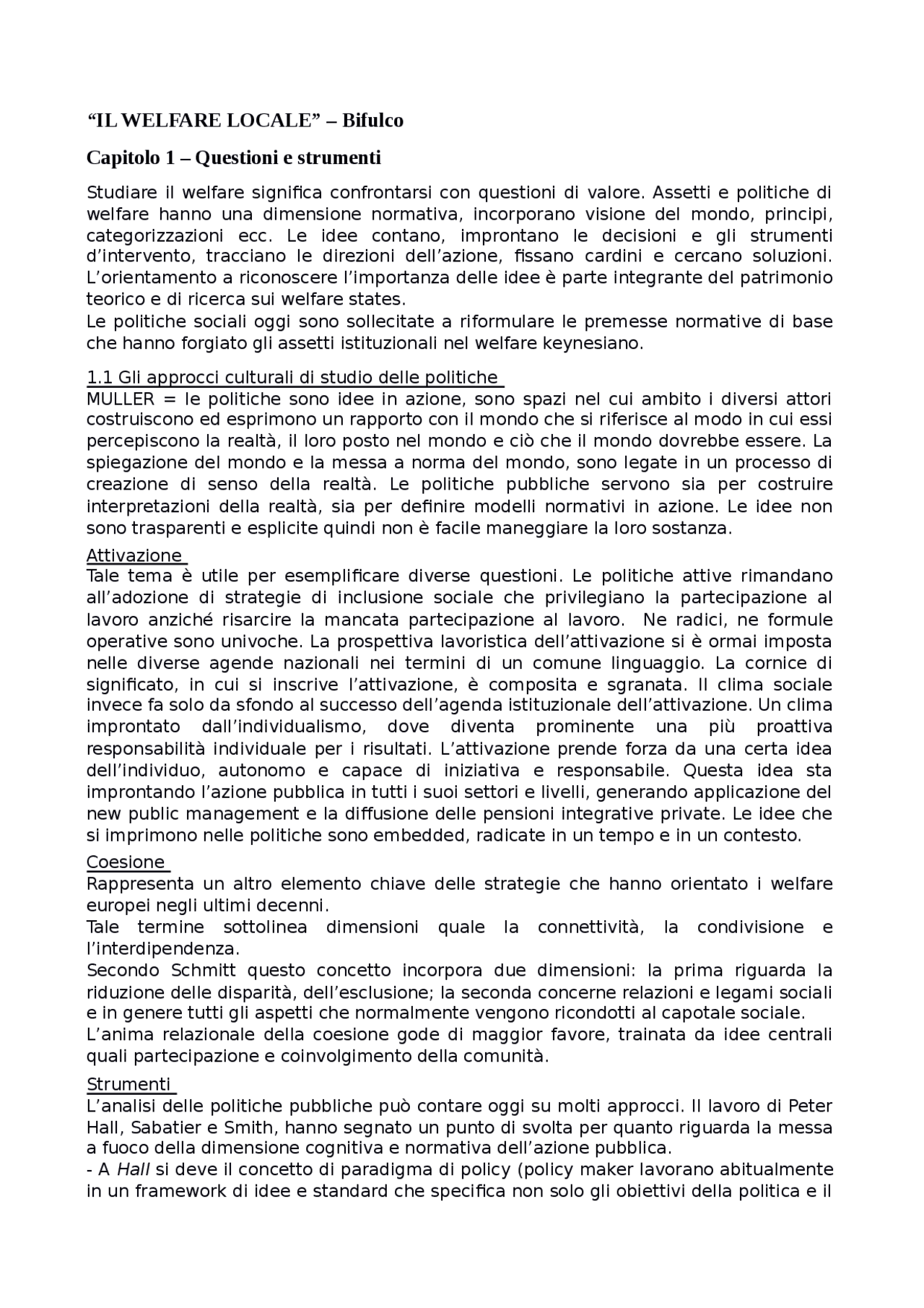 Il Welfare Locale Lavinia Bifulco Schemi E Mappe Concettuali Di