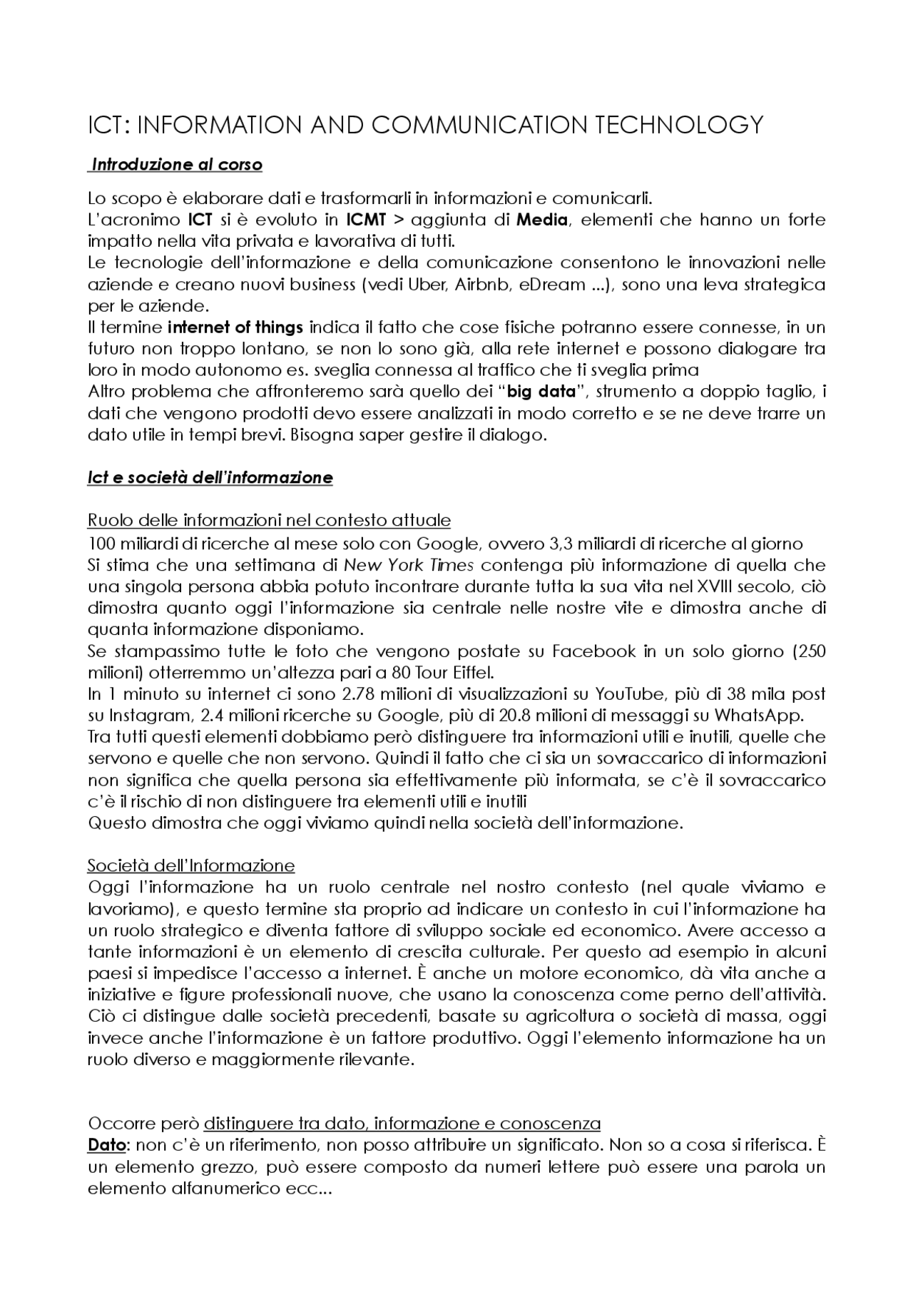 Ict Sistemi Informativi E Trend Digitali Docsity