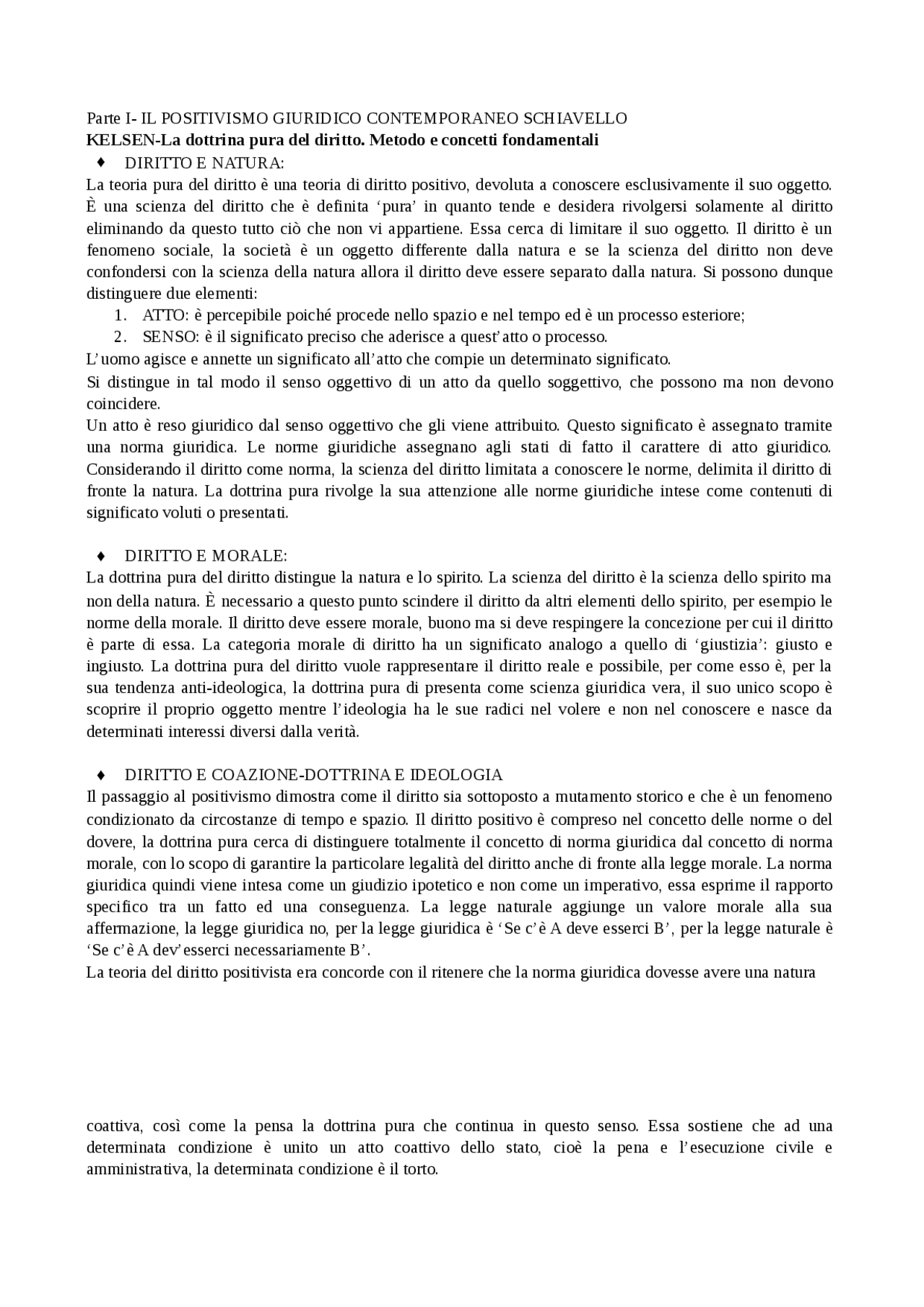 Positivismo Giuridico Contemporaneo Docsity