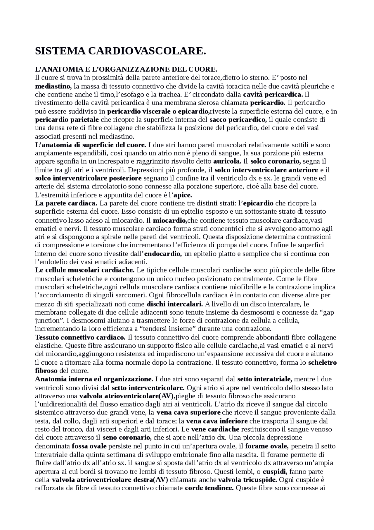 Apparato Circolatorio Docsity