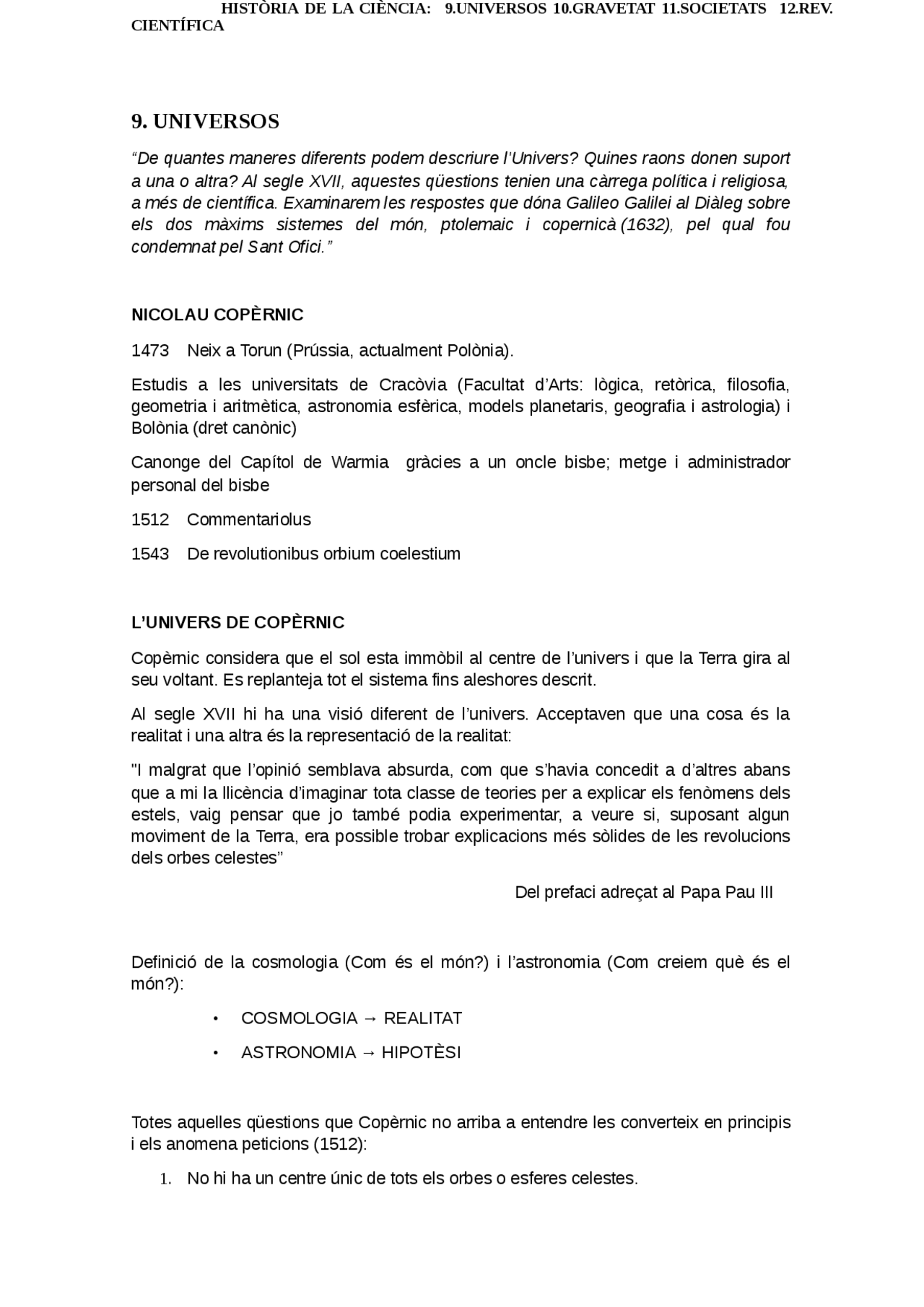 3. Història de la Ciència Xavier Roqué Humanitats - Docsity