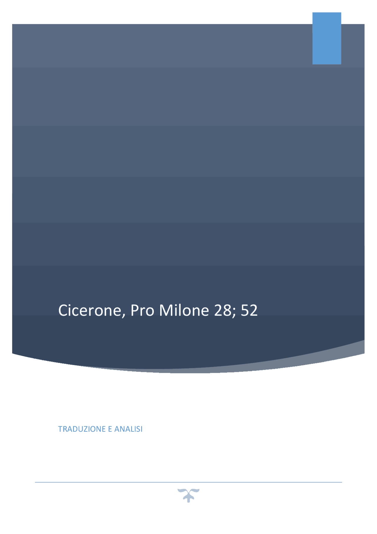 Cicerone, Pro Milone 28; 52 - Docsity