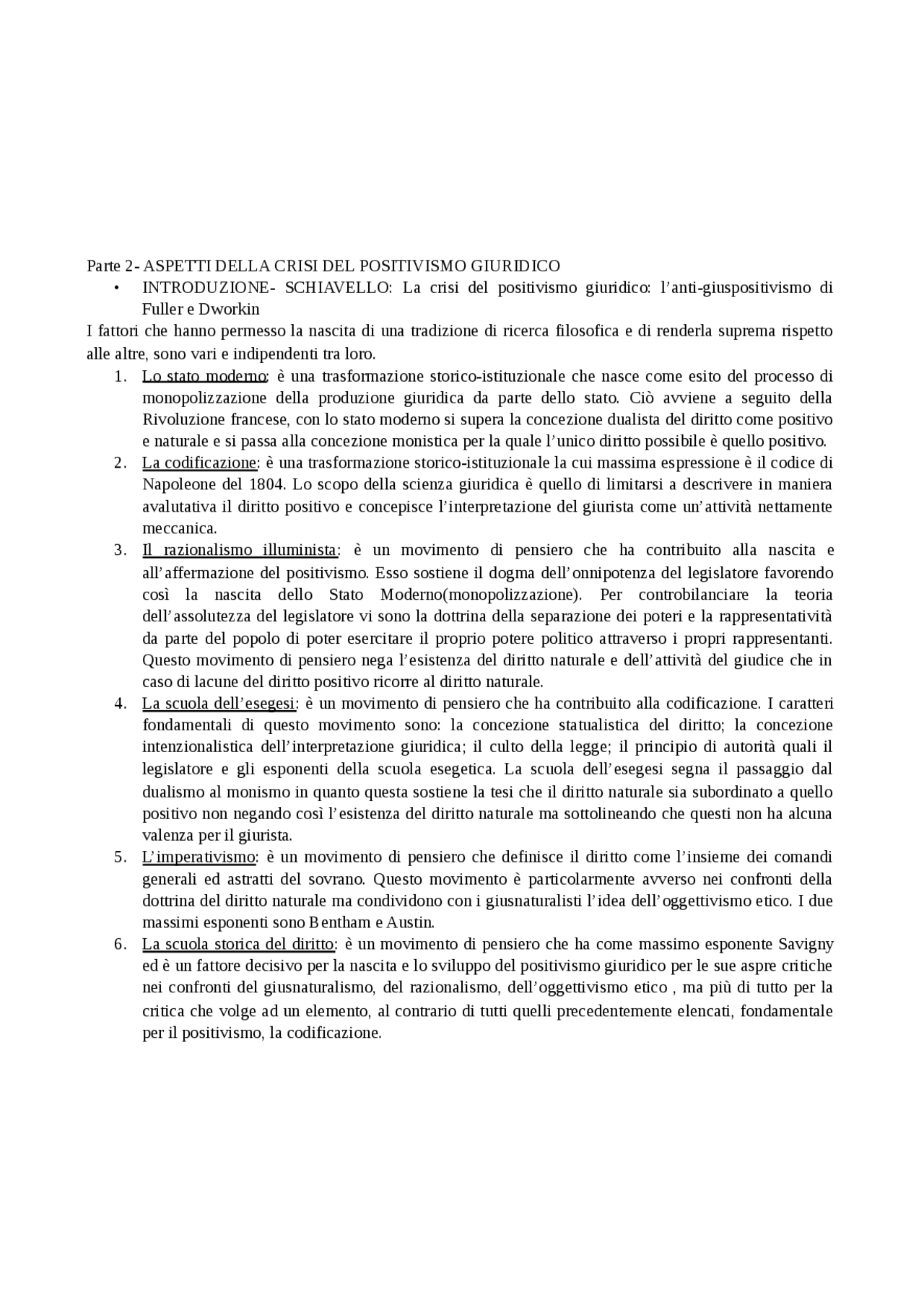 Positivismo Giuridico Contemporaneo Docsity