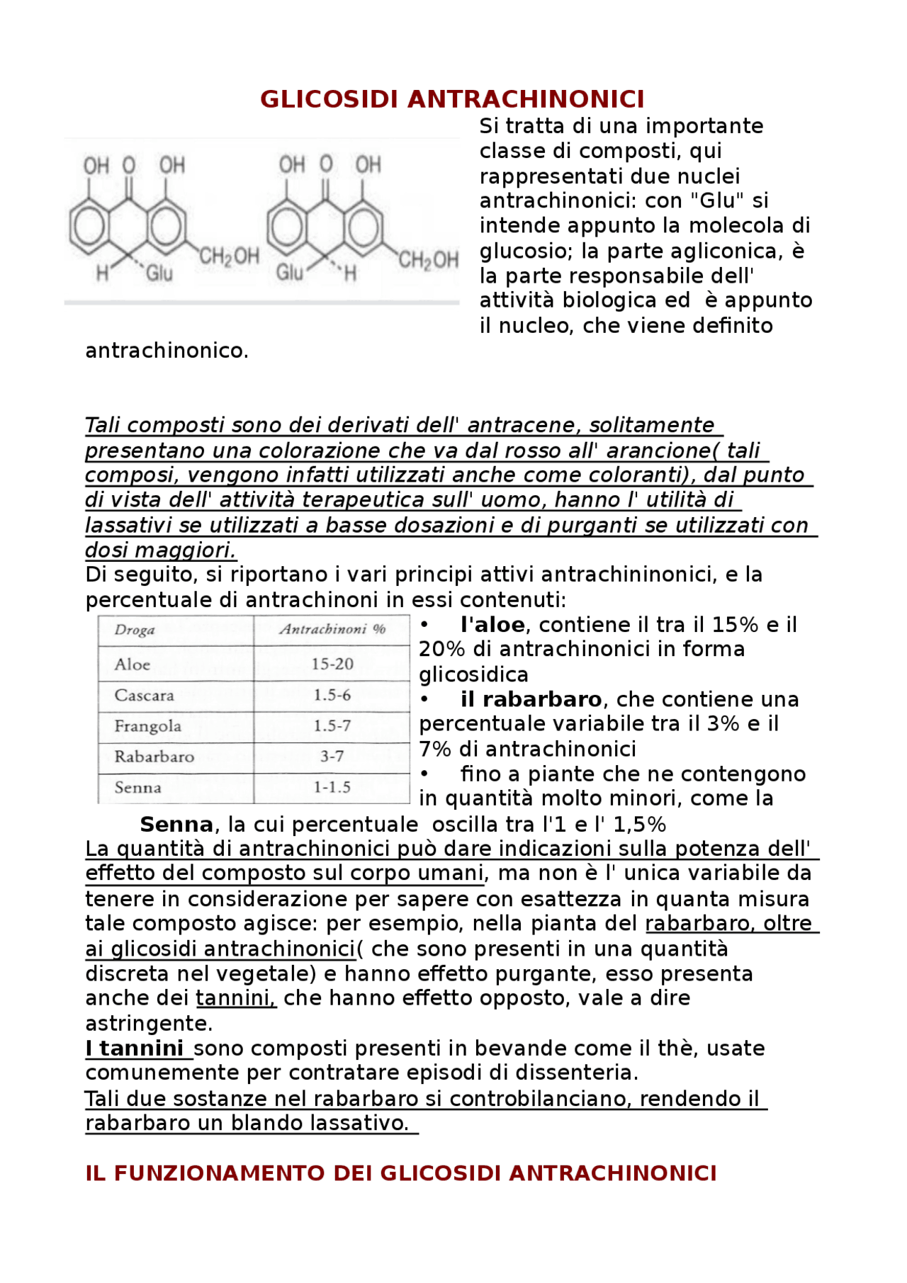 Farmacognosia Principi Attivi Docsity