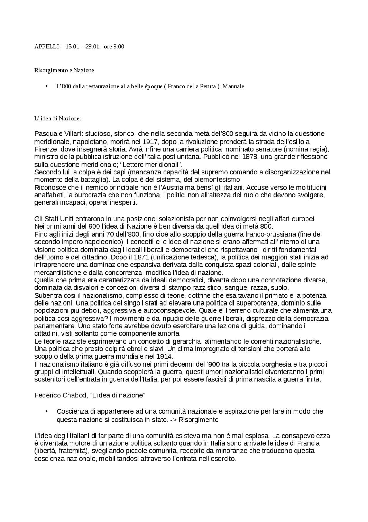 Storia del Risorgimento Italiano - Docsity