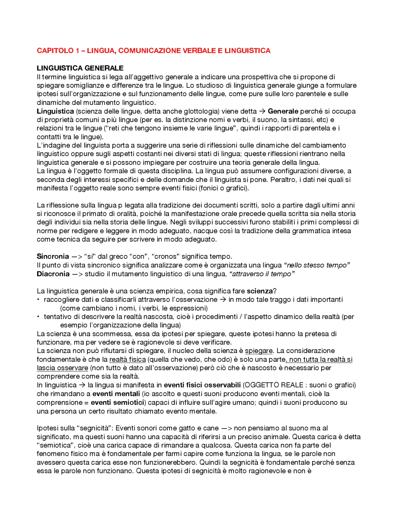 Riassunti Linguistica Generale Gobber Docsity