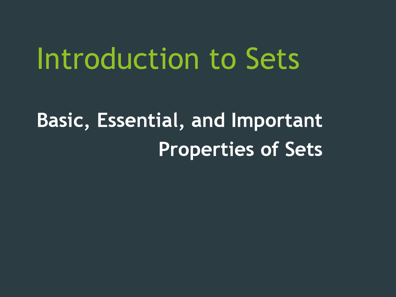 Handout on Sets and Set Notation - Docsity
