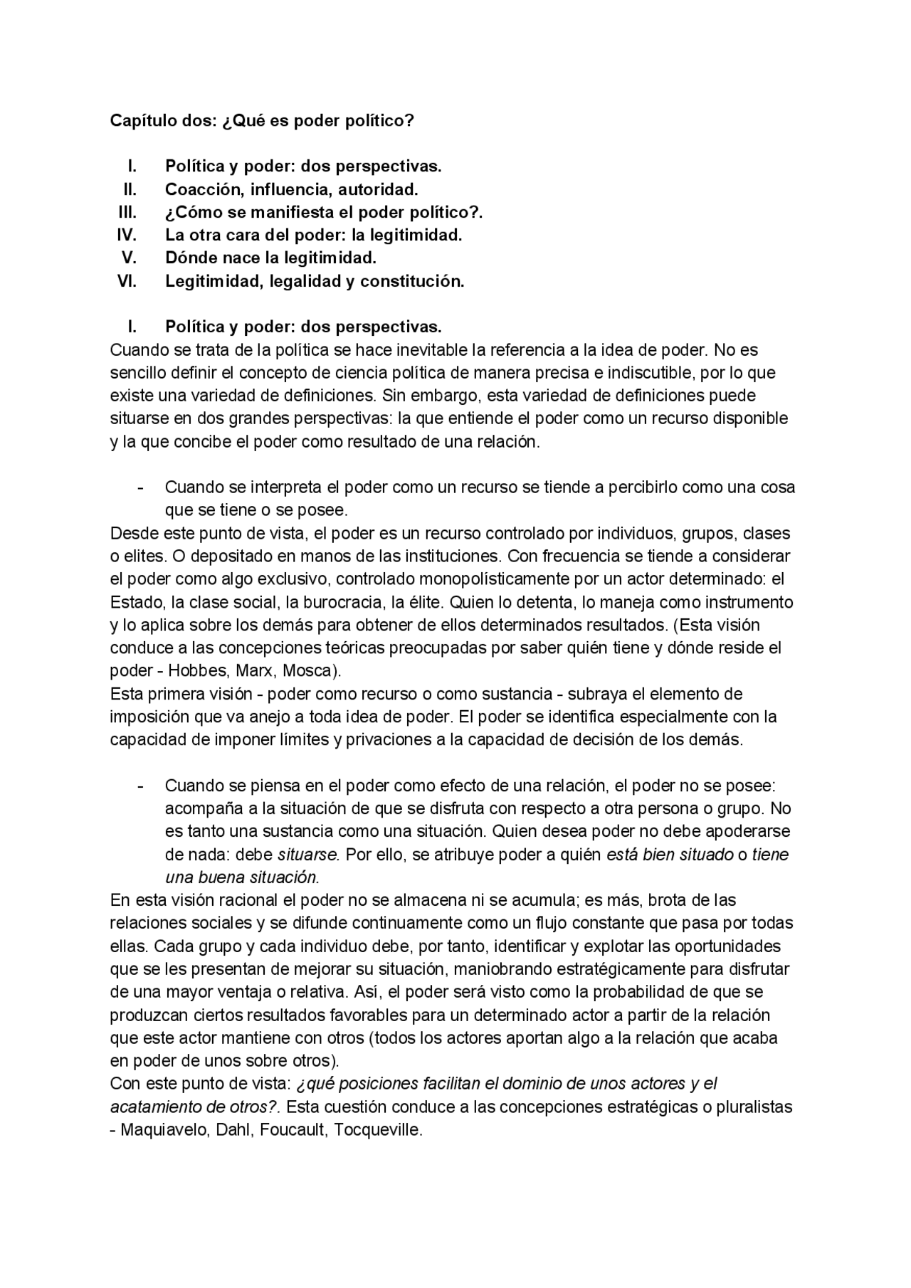 ¿Qué es poder político? - Docsity