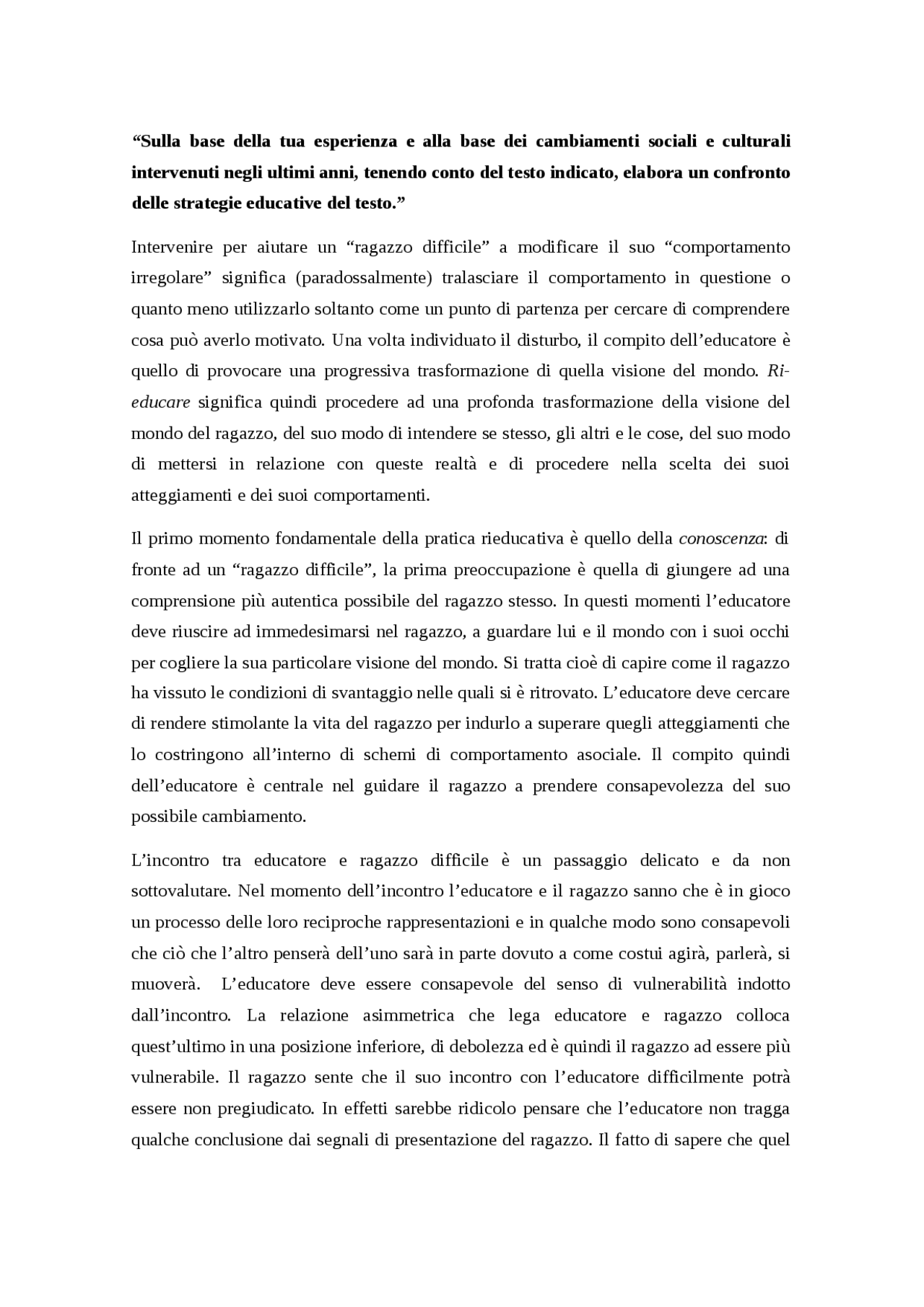 Testo I Ragazzi Difficili Docsity